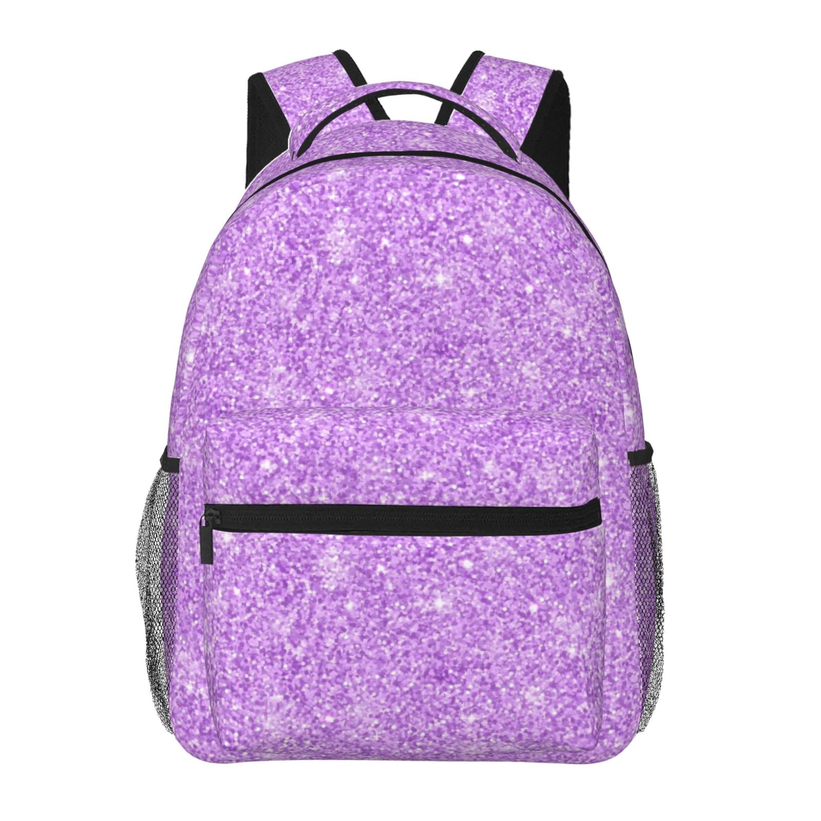 Horeoi Lilac Glittering Print Eco-Friendly Lightweight Student Backpack ...