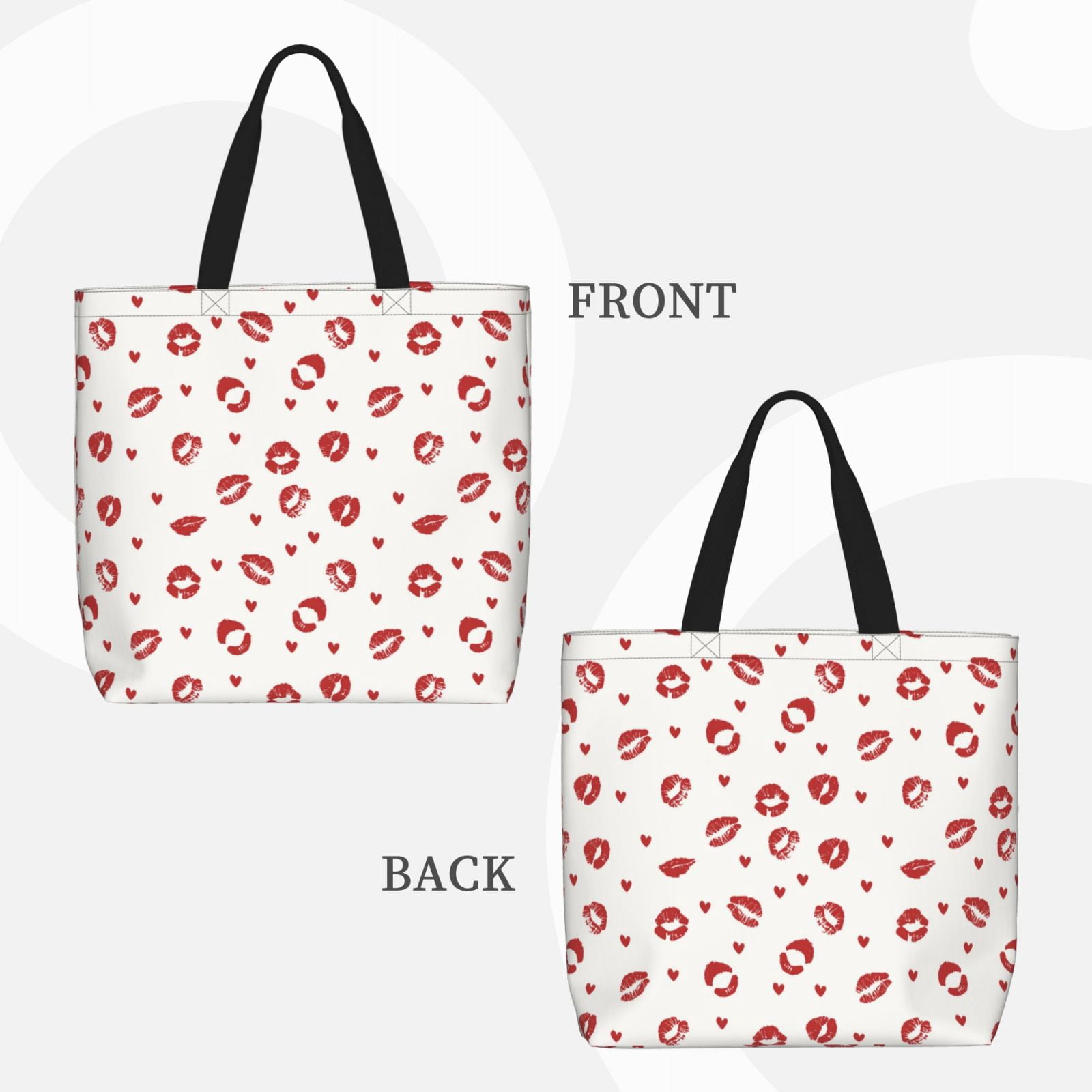 Horeoi Lips Kiss for Reinforced Shoulder Tote Bag Scratch-Proof Design ...
