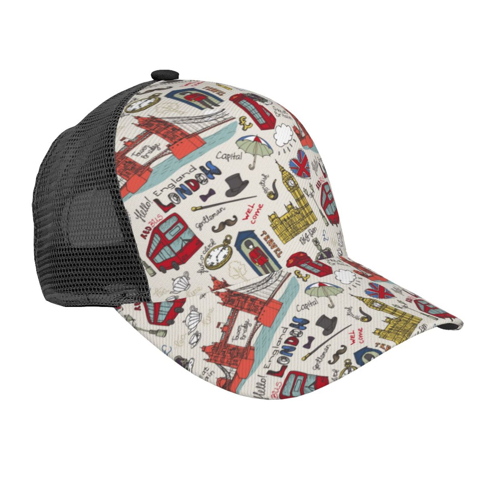 Horeoi London Landmark1 Pattern Baseball Cap, Retro Adjustable Dad Hats ...