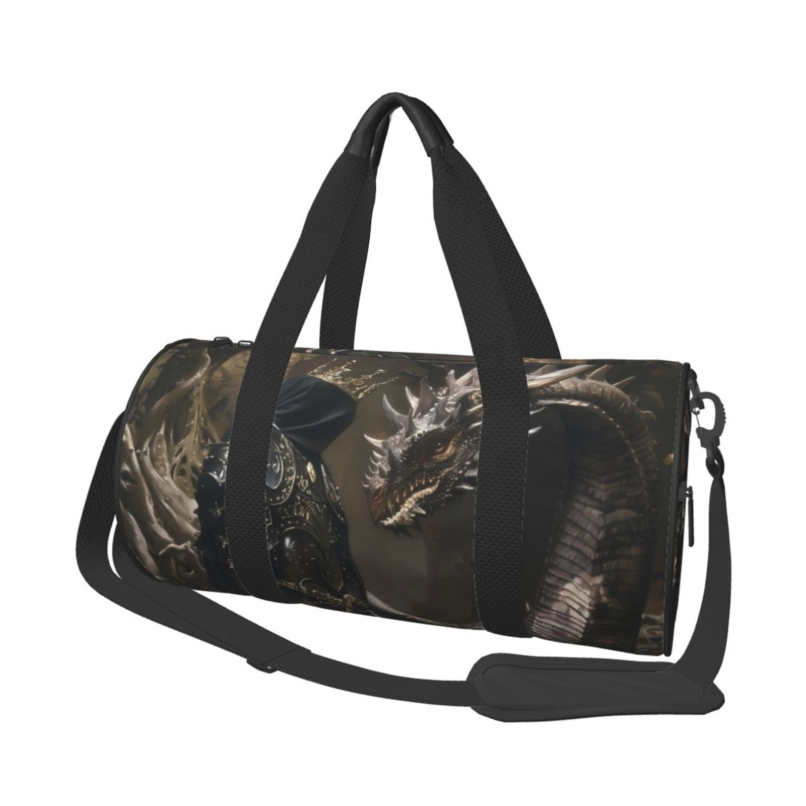 Horeoi Medieval Knight And Dragon Print Foldable Travel Duffle Bag with ...