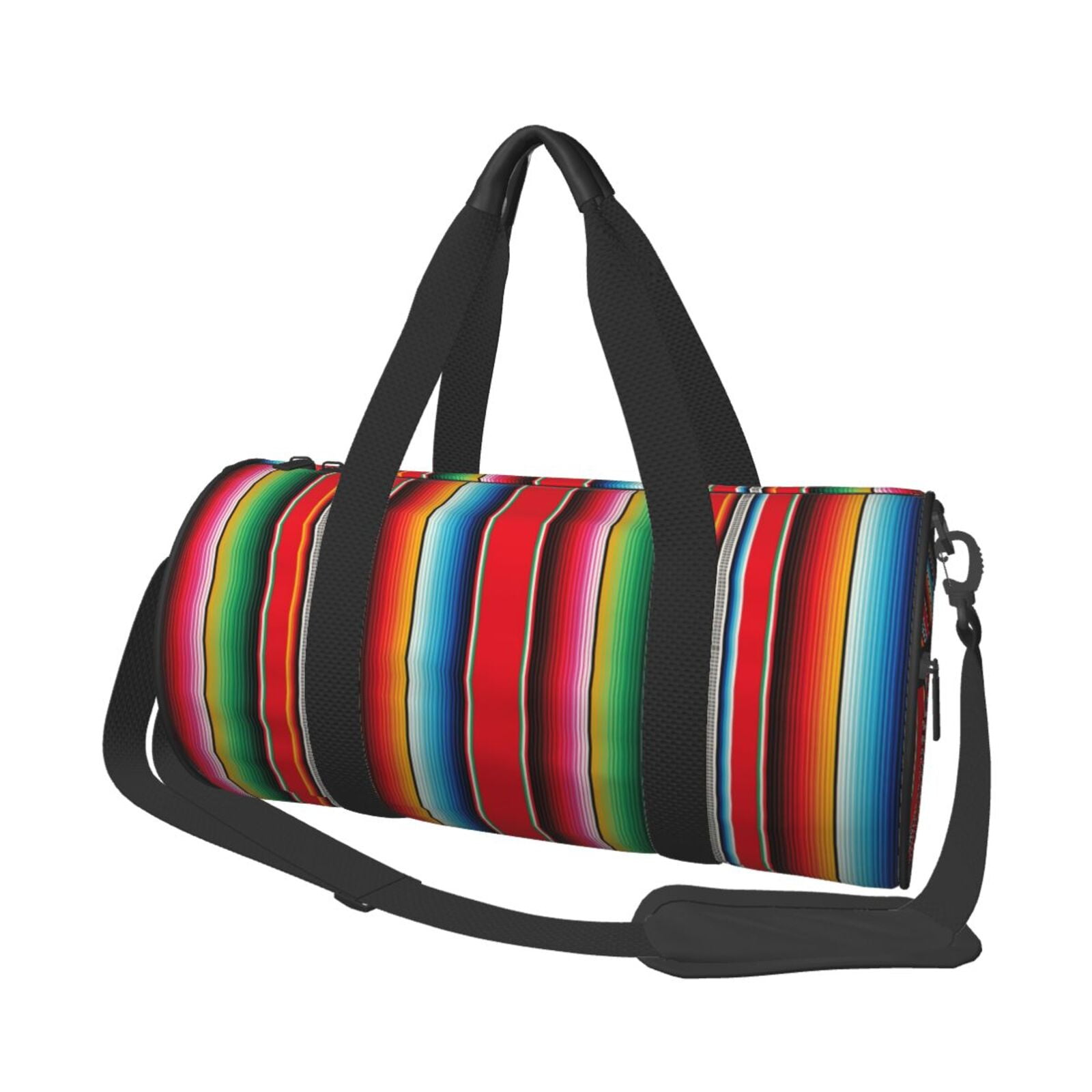Horeoi Mexican Serape Blanket Stripes Print Foldable Travel Duffle Bag ...
