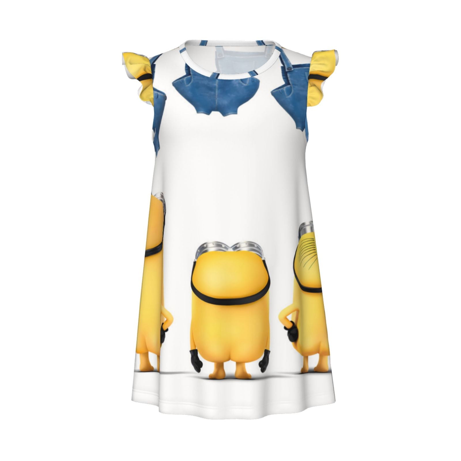 Horeoi Minions Print Girls Princess Nightgowns Flutter Sleeves Night ...