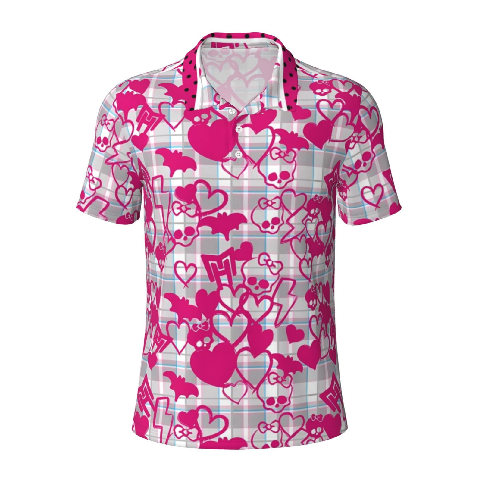 Horeoi Monster High Print Mens Golf Shirt Moisture Wicking Quick-Dry ...