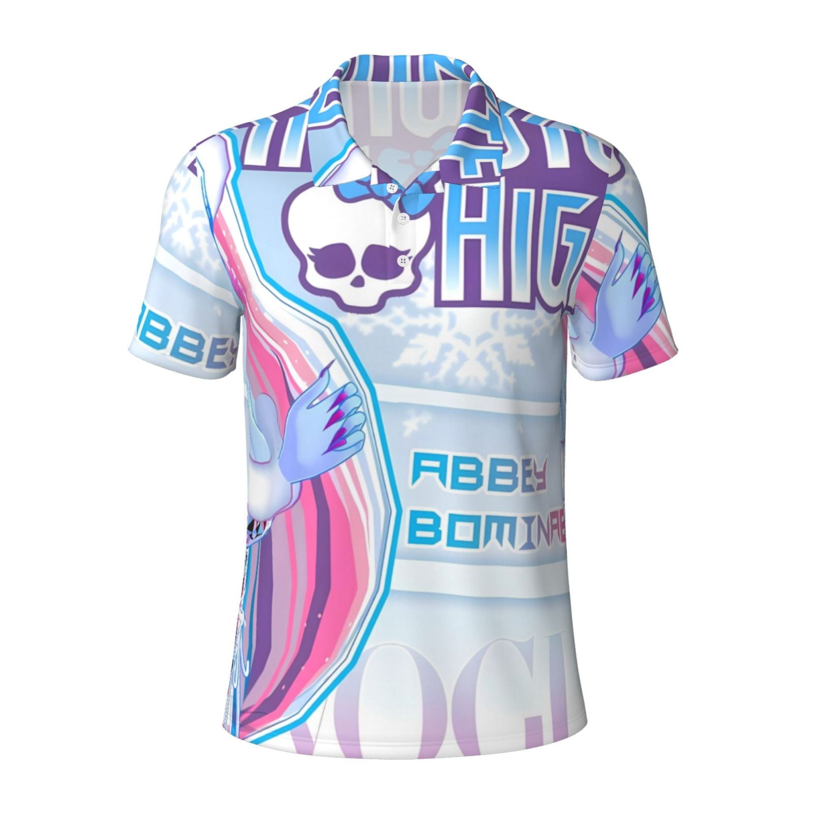 Horeoi Monster High Print Mens Golf Shirt Moisture Wicking Quick-Dry ...