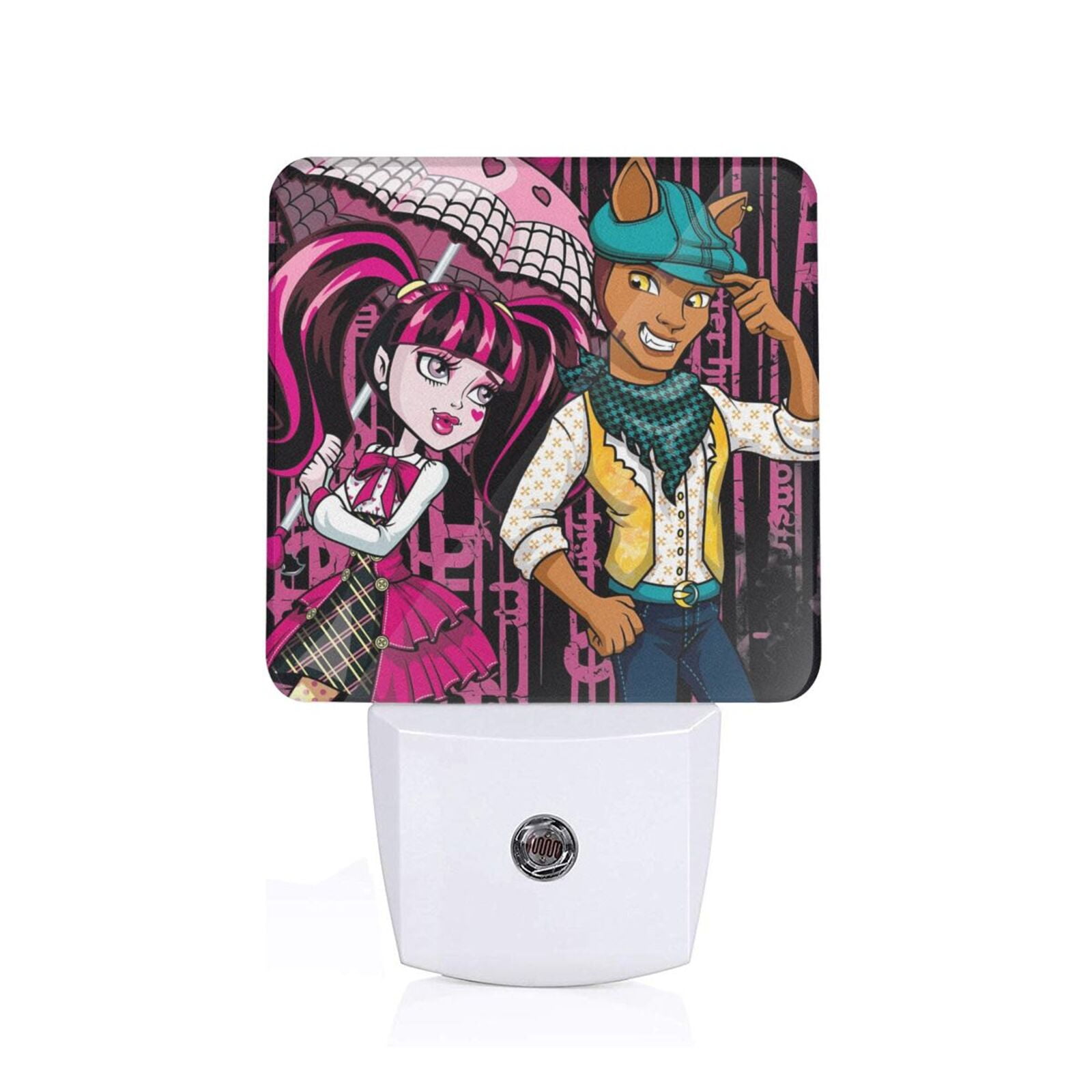 Horeoi Monster High Print Plug-in LED Night Light Auto Dusk to Dawn ...