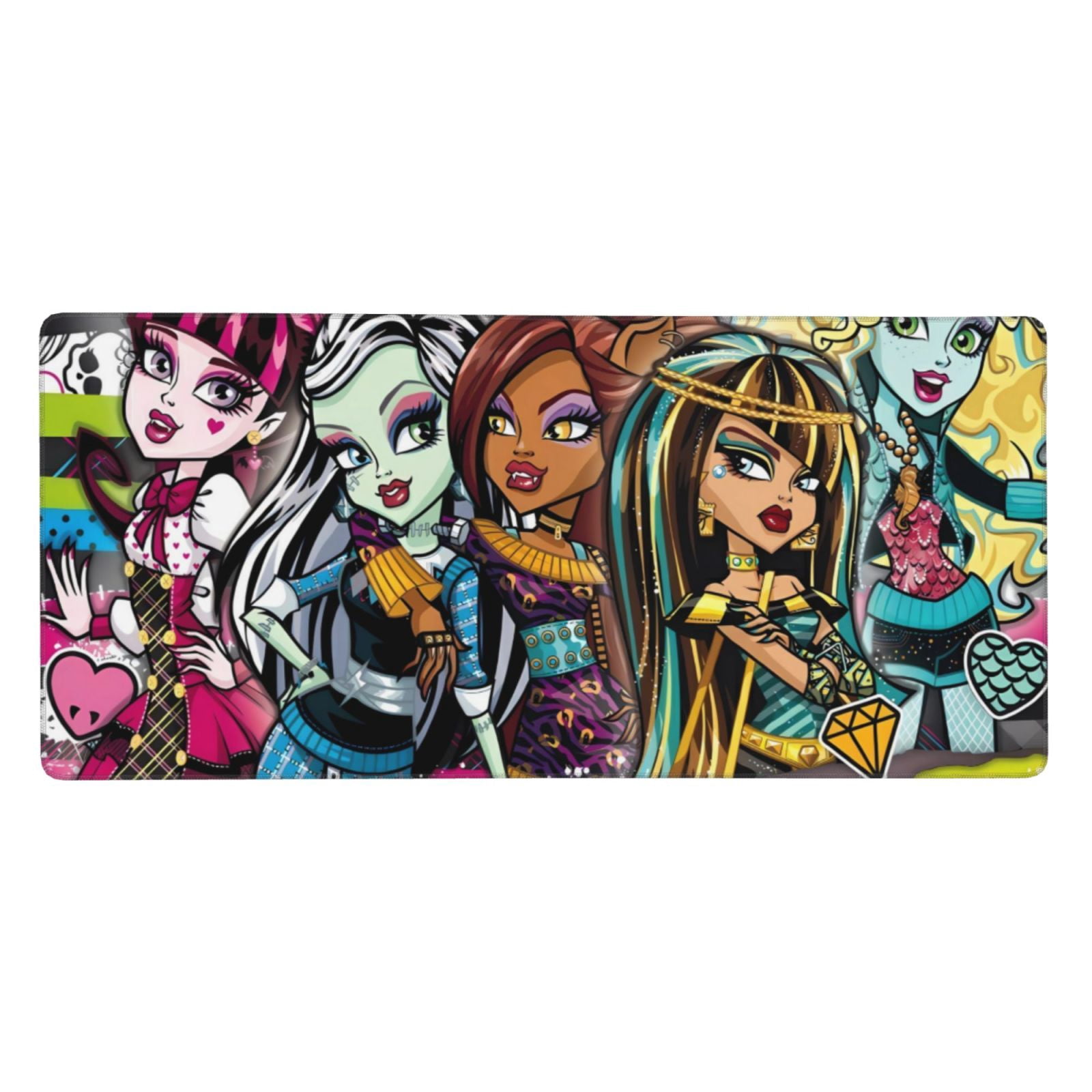 Horeoi Monster High Print Rubber Keyboard Pad Mouse 16x35.5in Wireless ...