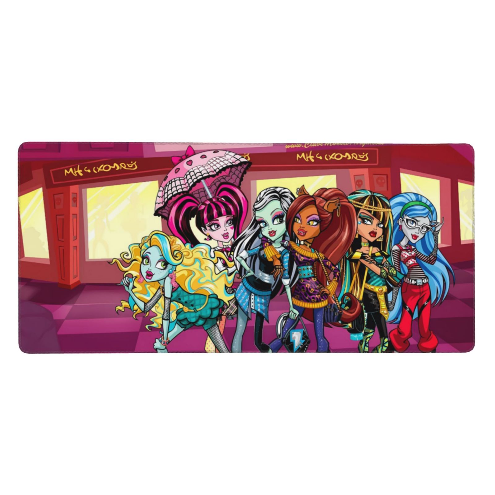 Horeoi Monster High Print Rubber Keyboard Pad Mouse 16x35.5in Wireless ...