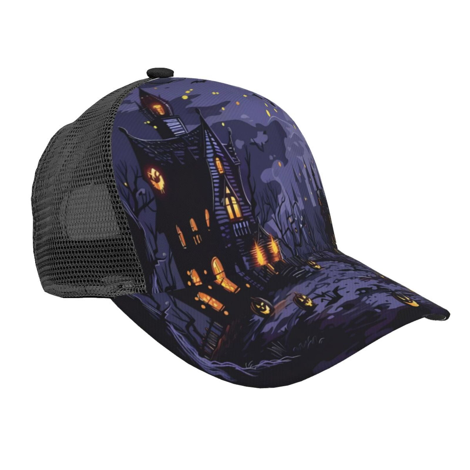 Horeoi Mystery House Halloween Night Pattern Baseball Cap, Retro ...