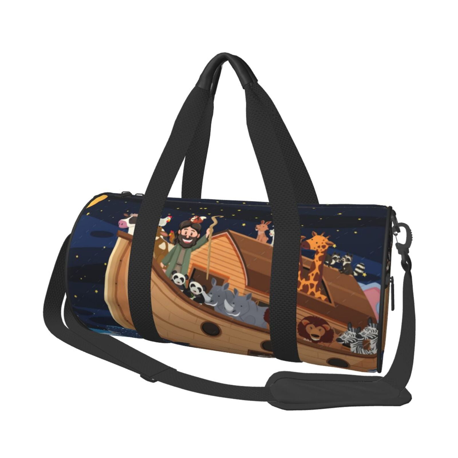 Horeoi Ocean Scene with Noah's Ark Print Foldable Travel Duffle Bag ...