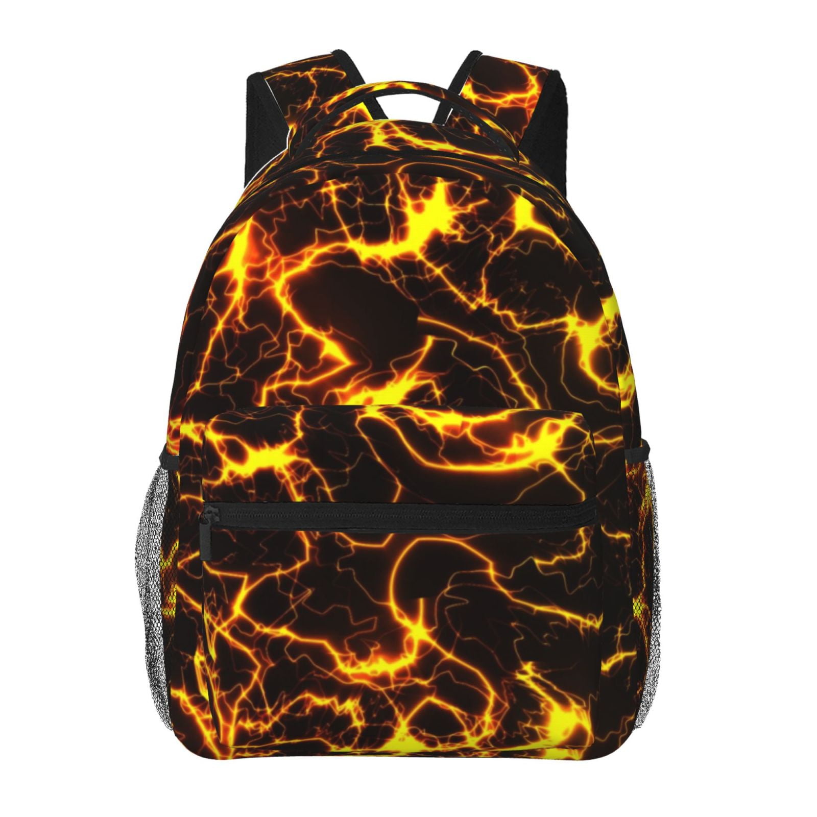 Horeoi Orange Lightning Print Eco-Friendly Lightweight Student Backpack ...