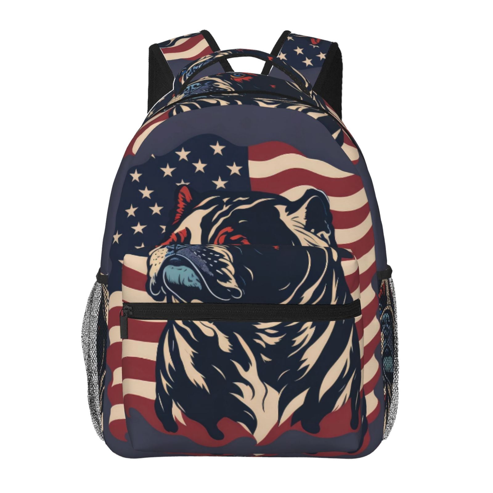 Horeoi Patriotic Bulldog Art Print Eco-Friendly Lightweight Student ...