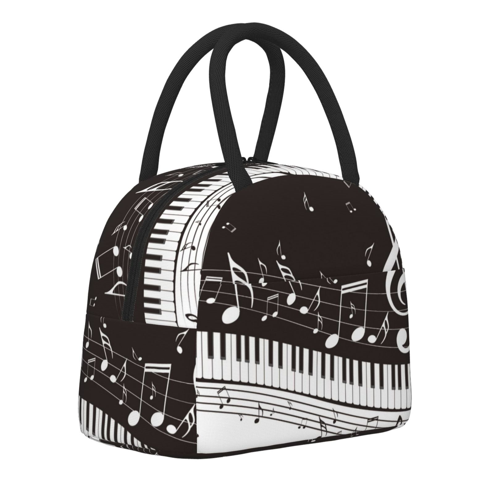 Horeoi Piano Keys With Musical Notes Pattern Large Insulated Lunch Bag ...
