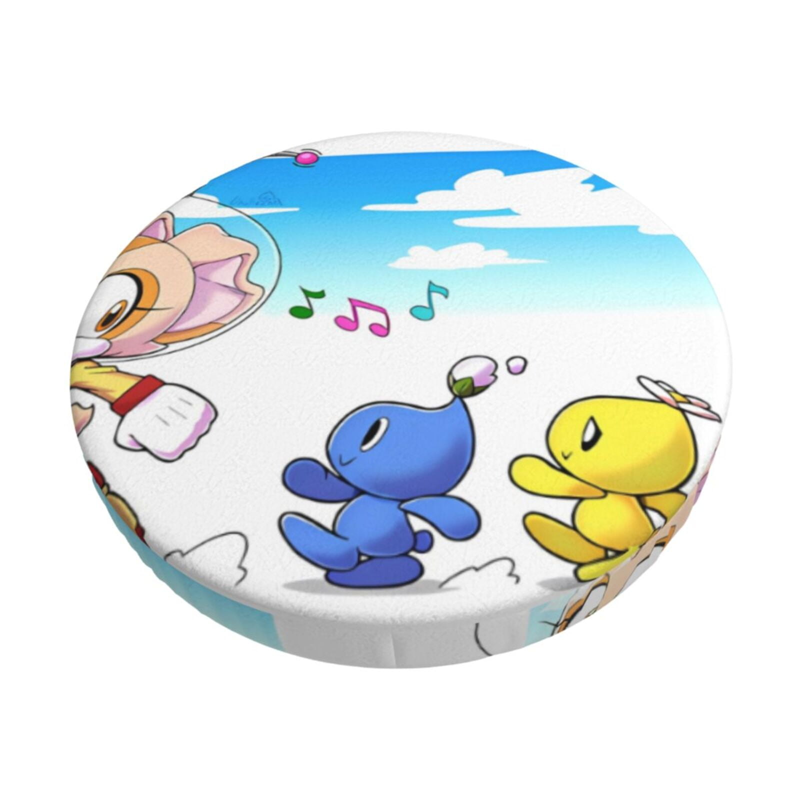 Horeoi Pikmin Print Bar Stool Cover Cushion with Elastic Fabric Round ...