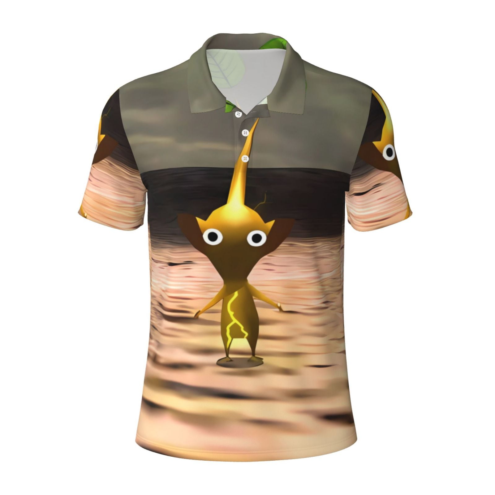 Horeoi Pikmin Print Mens Golf Shirt Moisture Wicking Quick-Dry Print ...