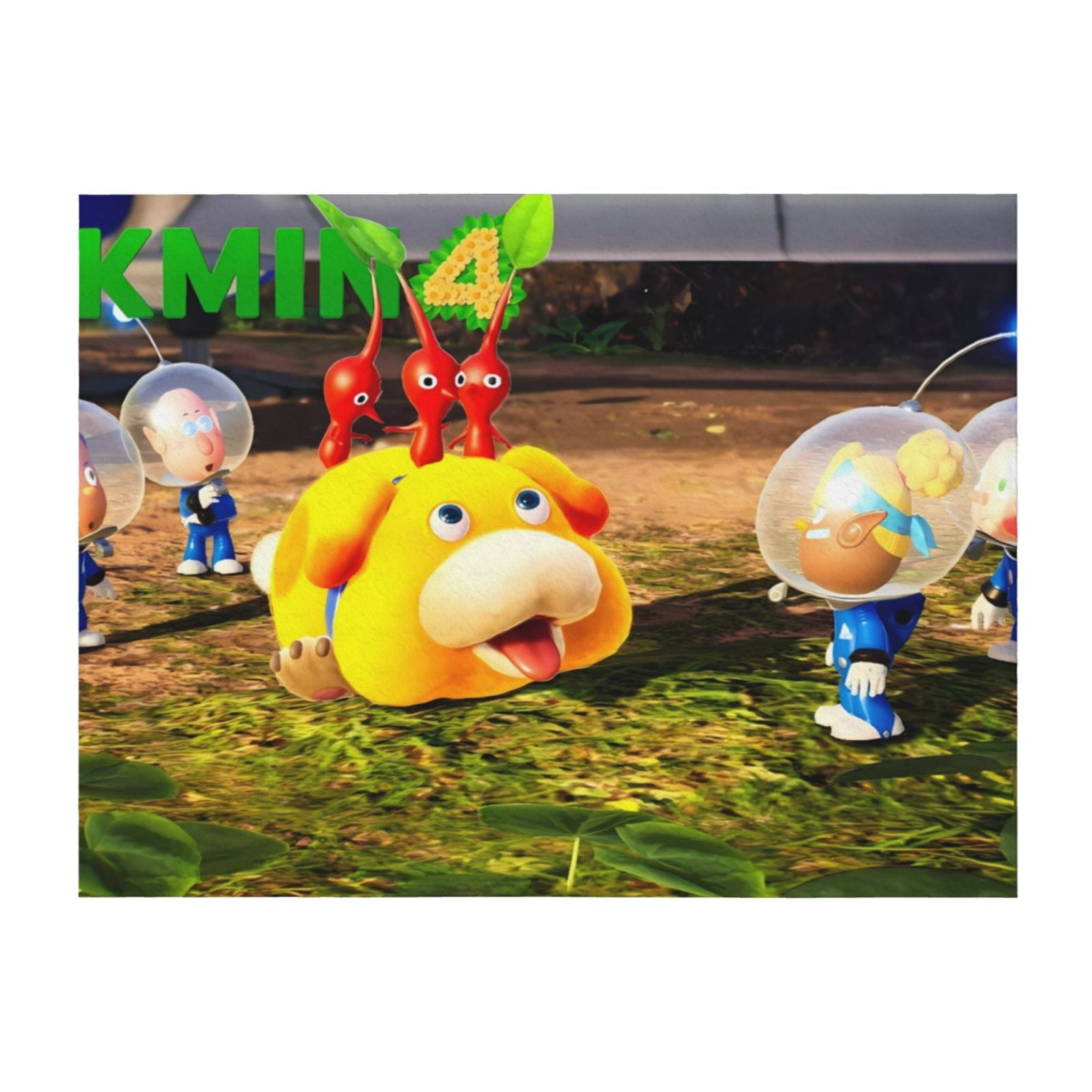 Horeoi Pikmin Print Throw Blanket, Super Soft Reversible Cotton Flannel ...