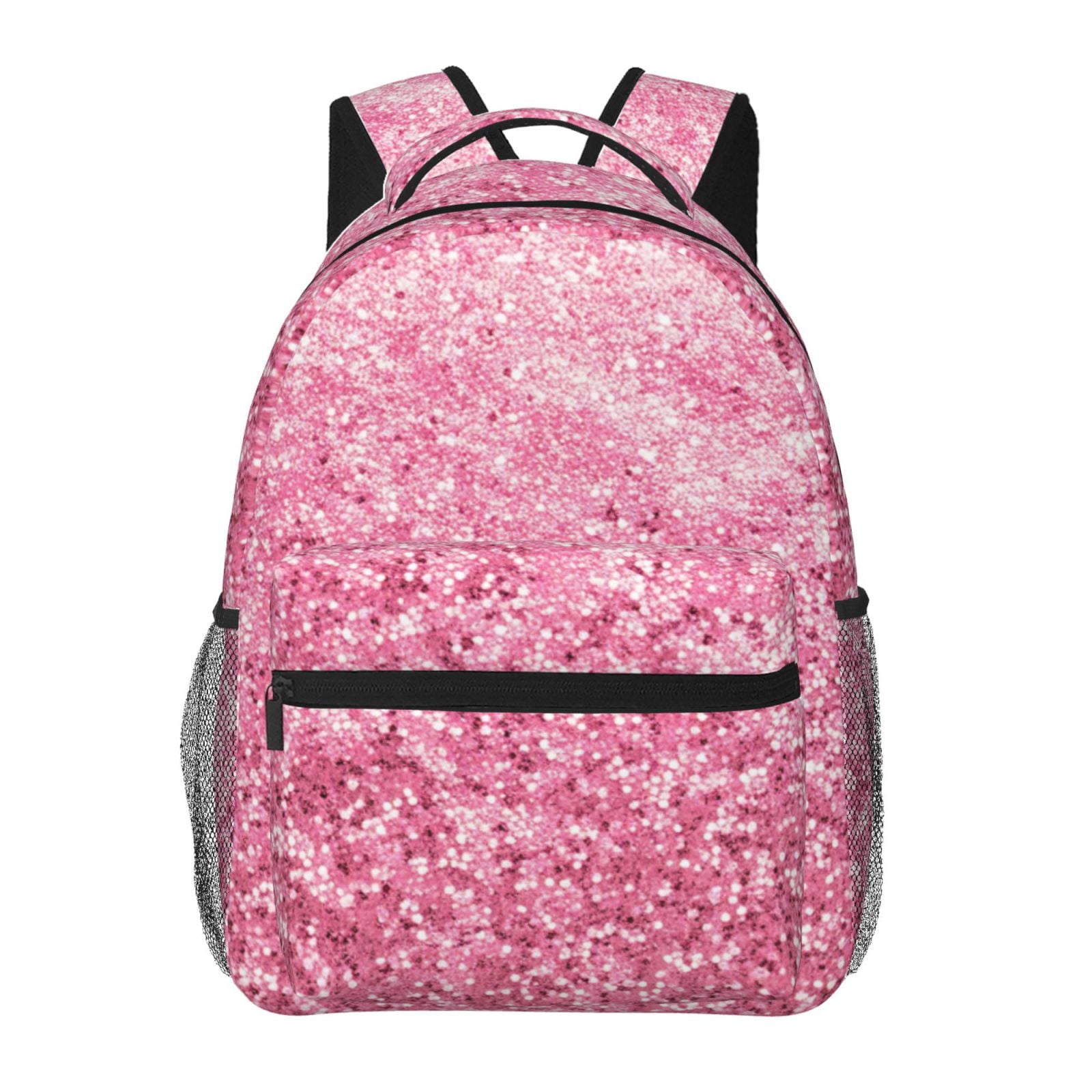 Horeoi Pink Glitter Print Eco-Friendly Lightweight Student Backpack for ...