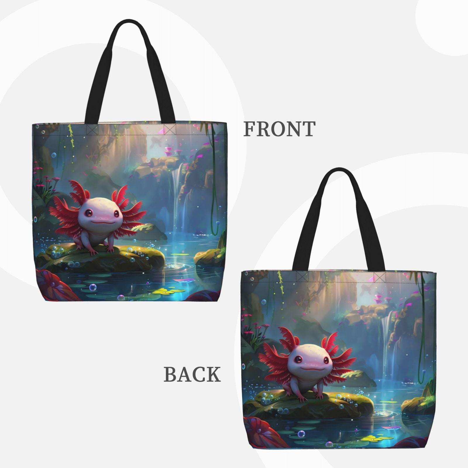 Horeoi Pond Cute Axolotl for Reinforced Shoulder Tote Bag Scratch-Proof ...