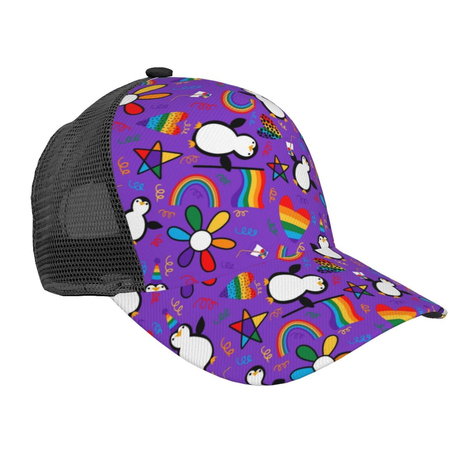 Horeoi Rainbow Lgbt Penguin Pattern Baseball Cap, Retro Adjustable Dad ...