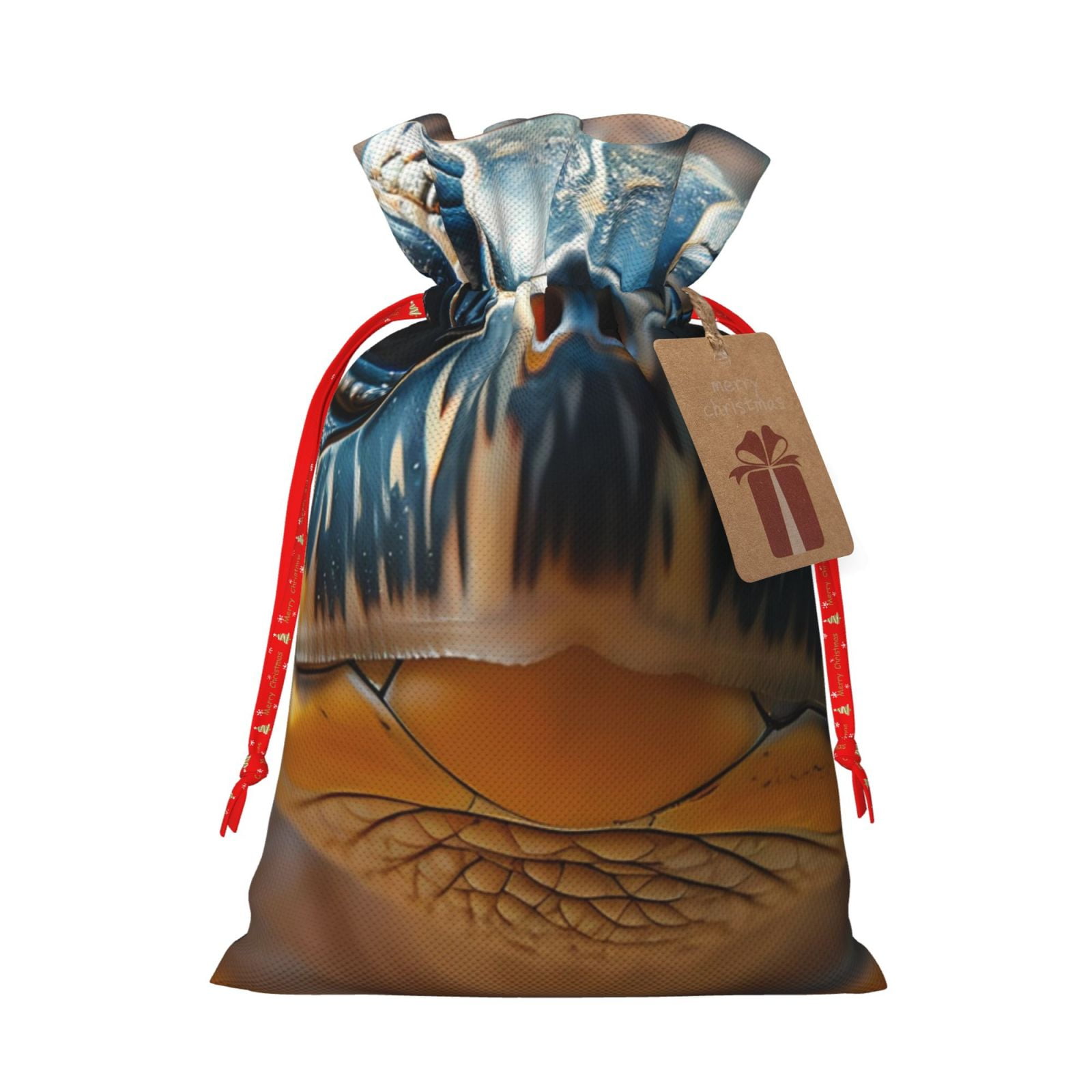 Horeoi Realistic Cute Sea Turtle Print Holiday Drawstring Gift Bags for ...