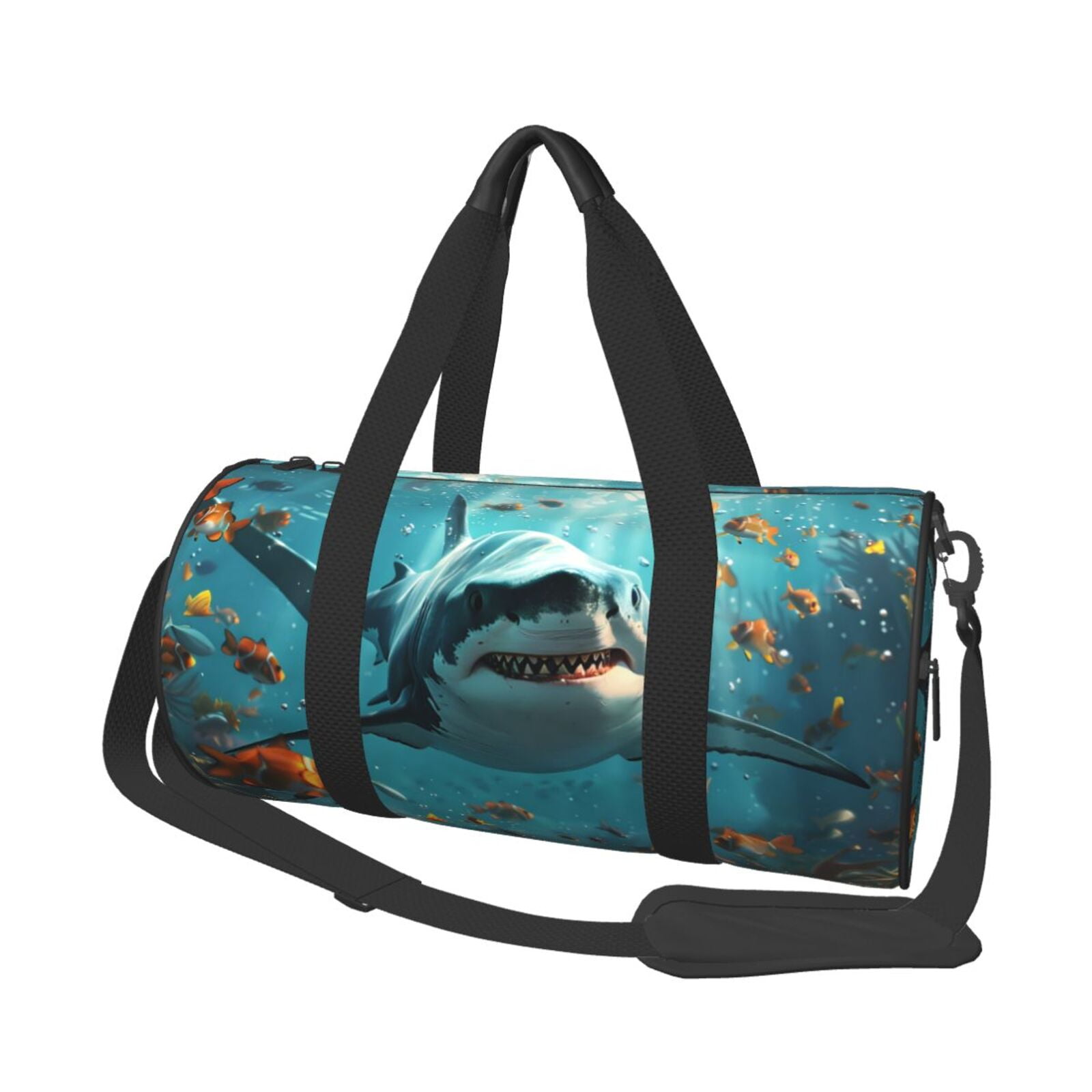 Horeoi Realistic Ocean Shark Print Foldable Travel Duffle Bag with ...