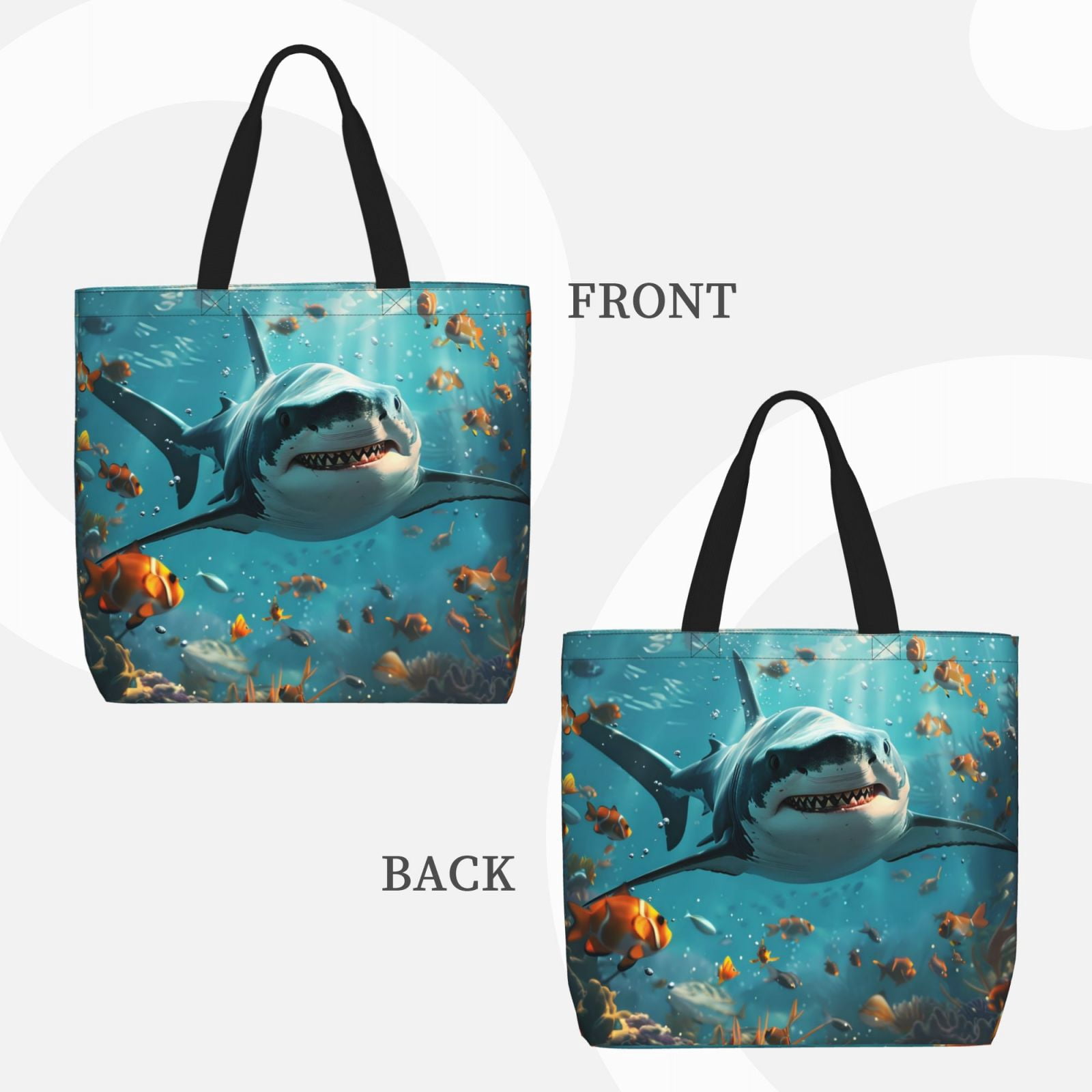 Horeoi Realistic Ocean Shark for Reinforced Shoulder Tote Bag Scratch ...