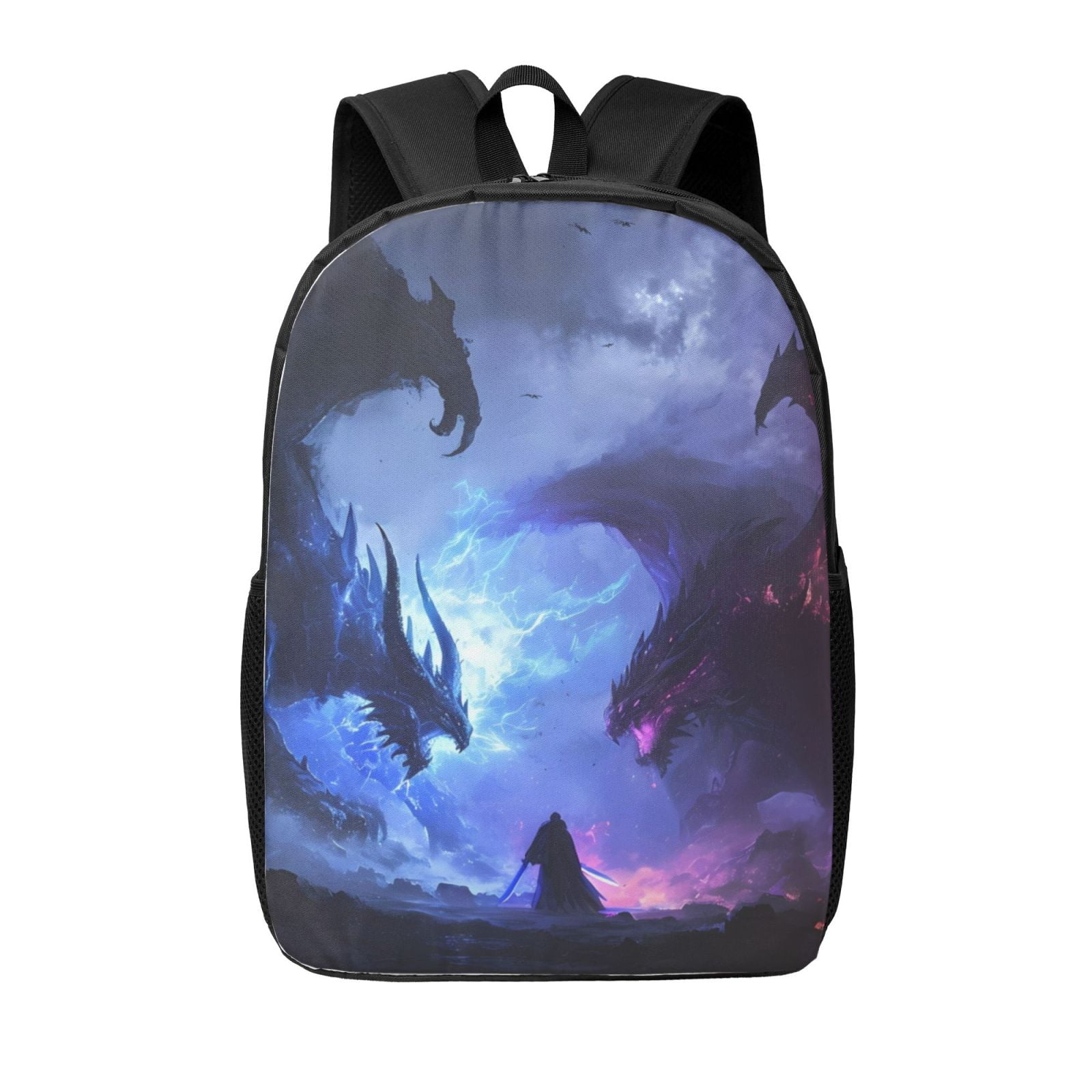 Horeoi Red And Blue Fire Dragon Print Backpack 17 Inch Laptop Back Pack ...