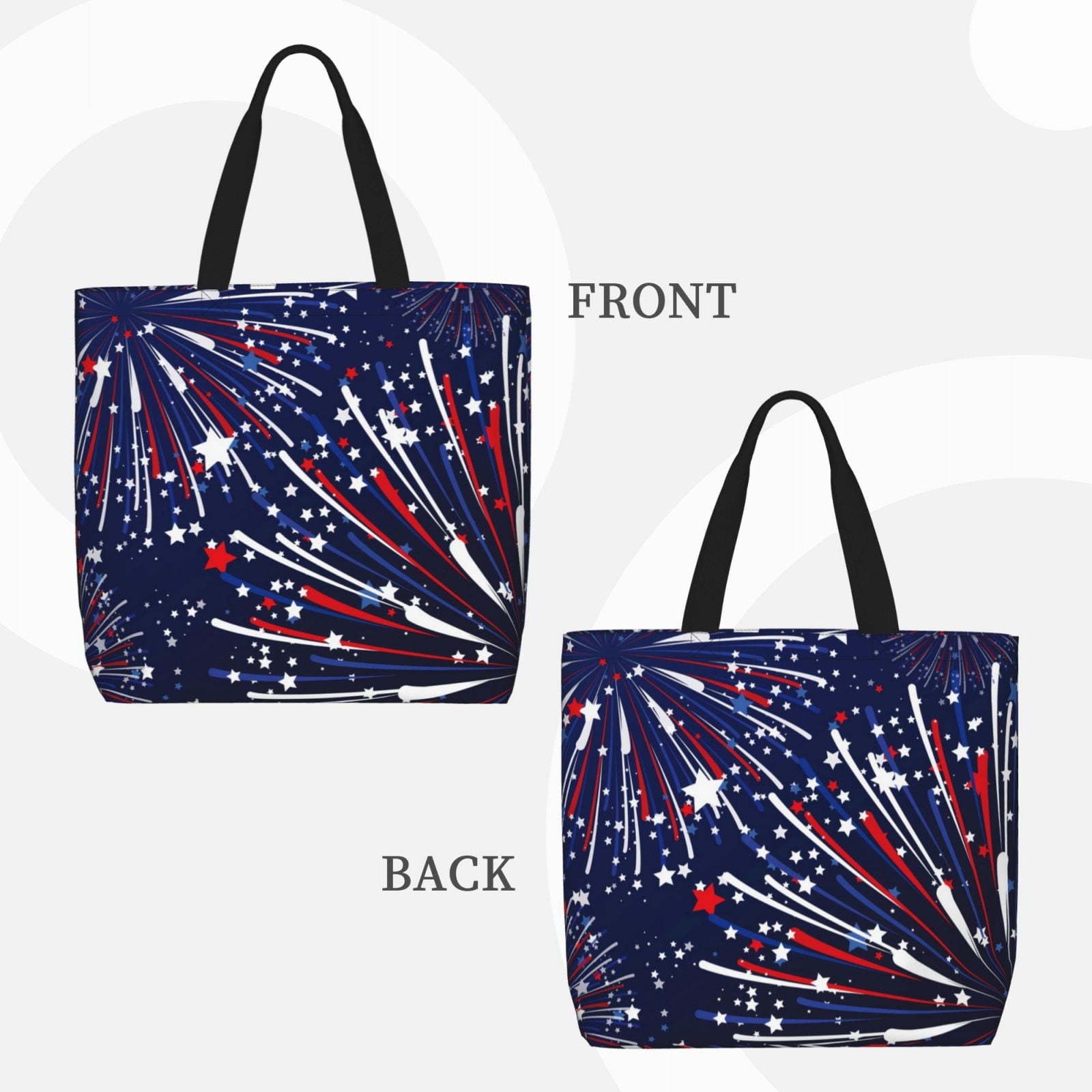 Horeoi Red White Blue Fireworks 1 for Reinforced Shoulder Tote Bag ...