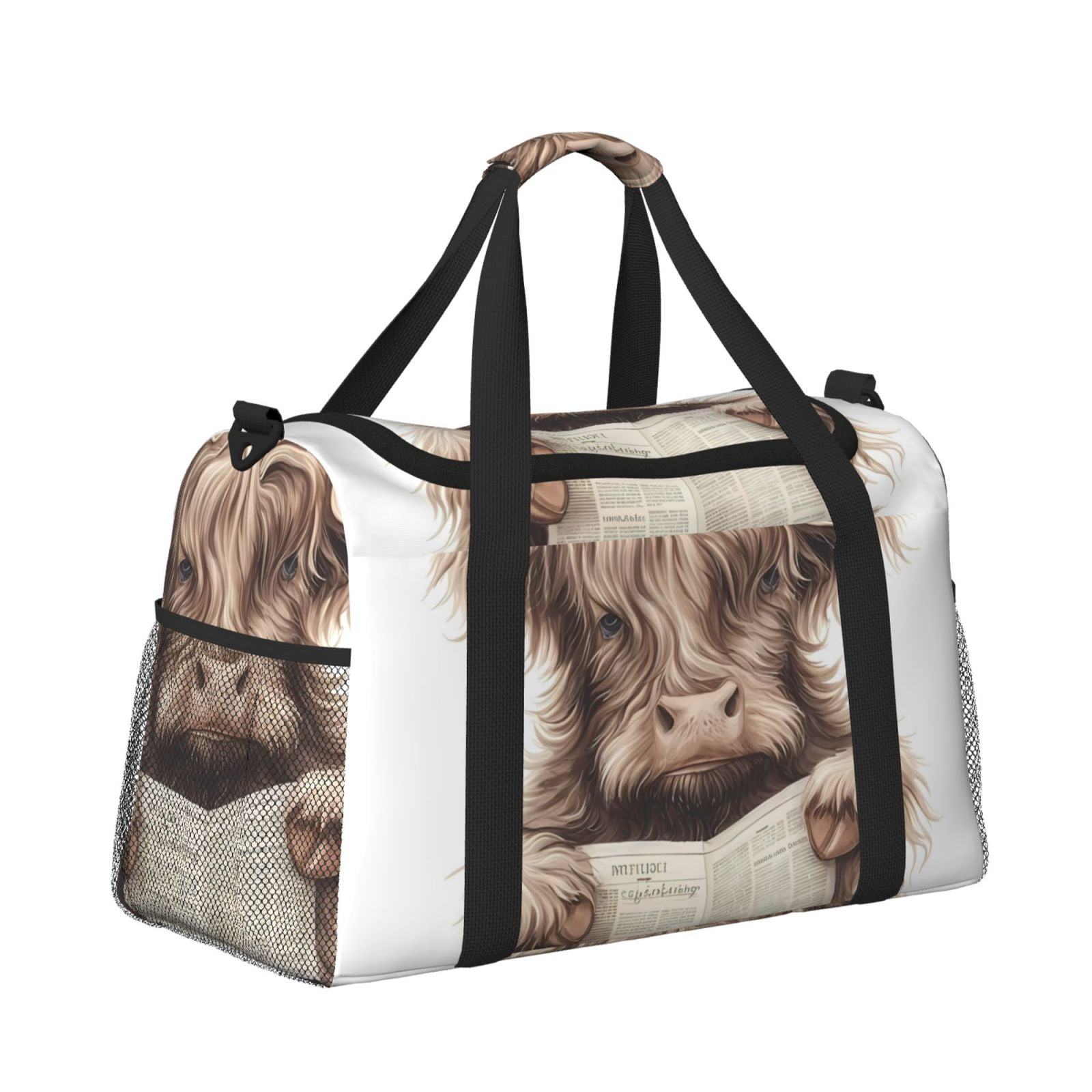 Horeoi Relaxed Cute Cow Reading for Travel Duffle Bag with Adjustable ...