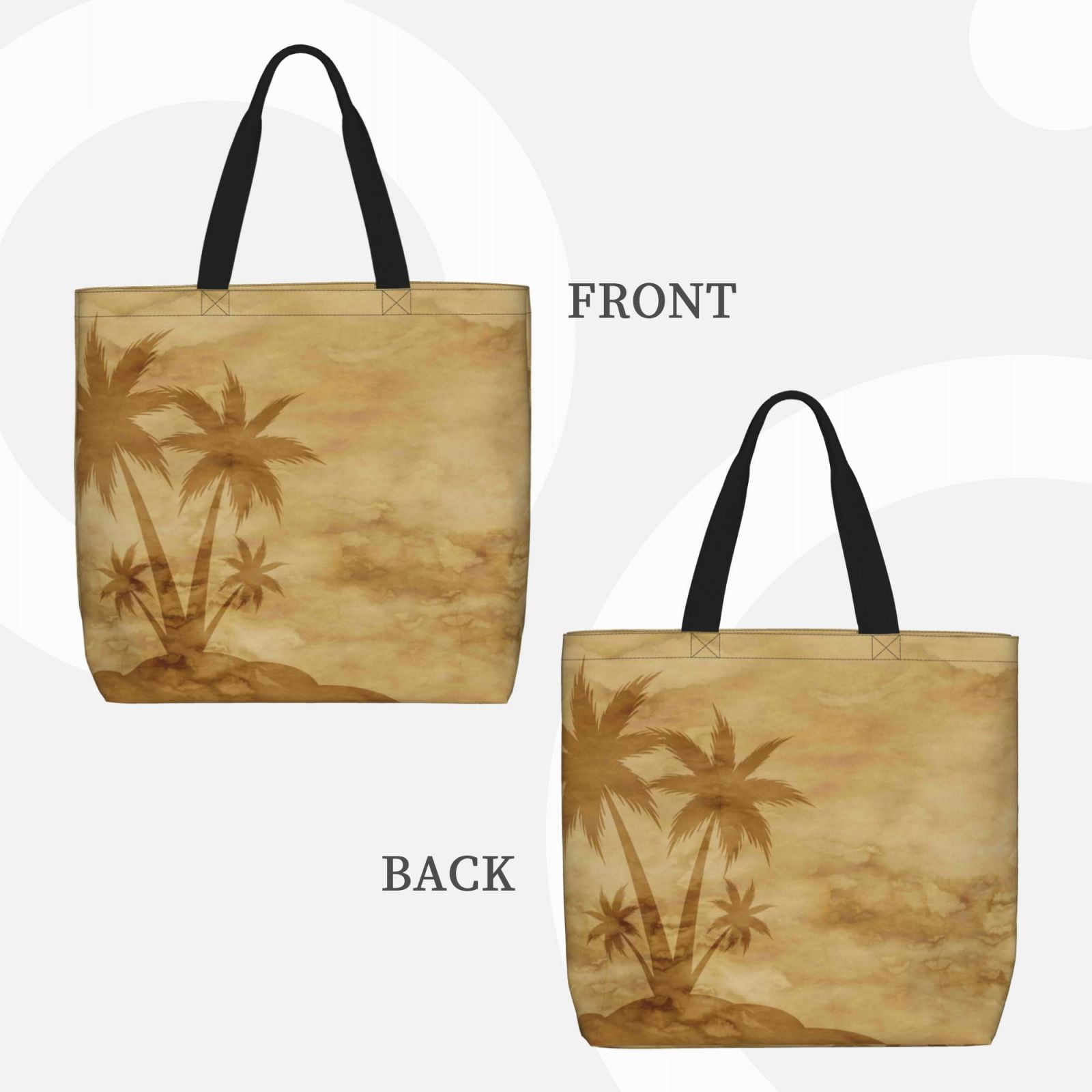 Horeoi Retro Palm Tree for Reinforced Shoulder Tote Bag Scratch-Proof ...