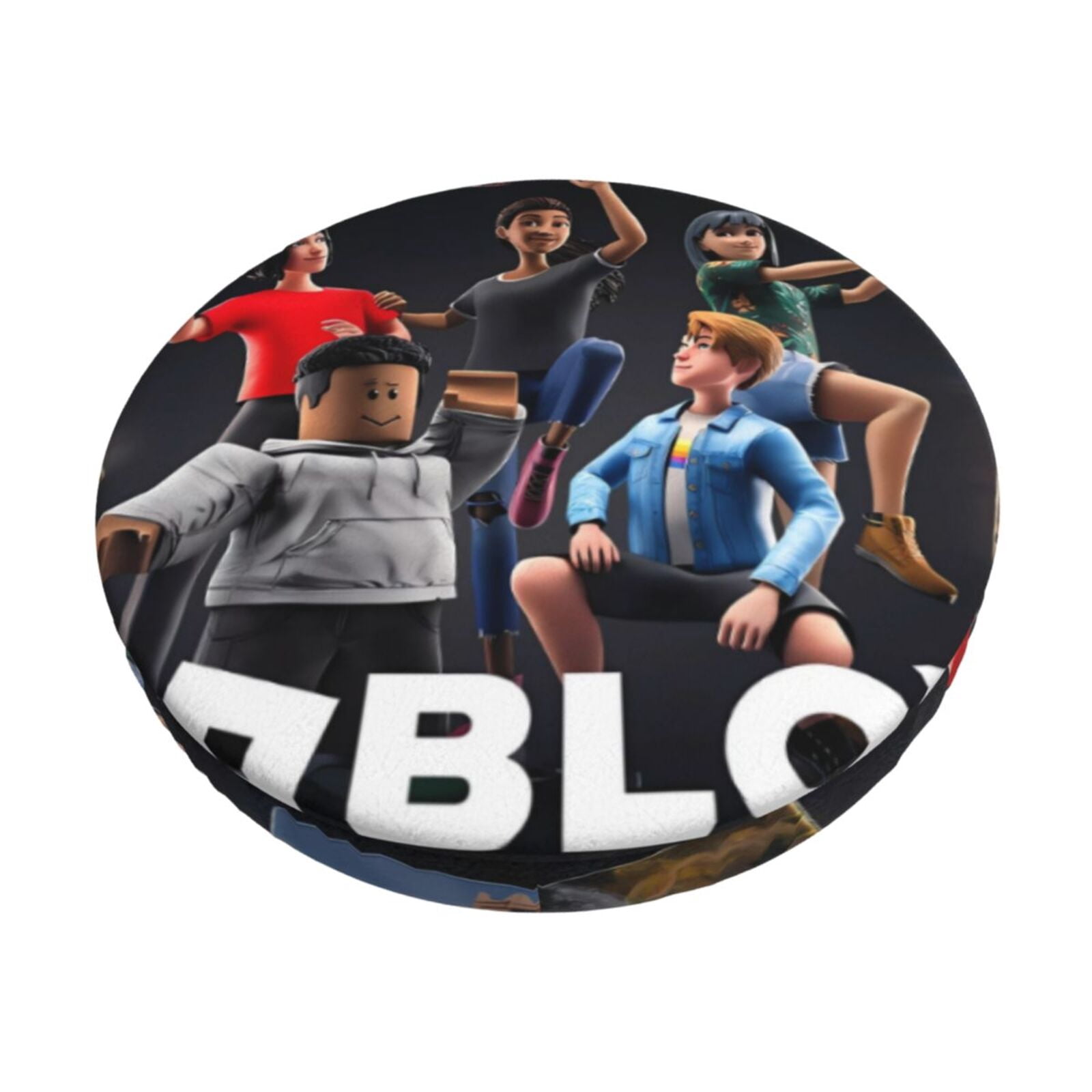 Horeoi Roblox Print Bar Stool Cover Cushion with Elastic Fabric Round ...