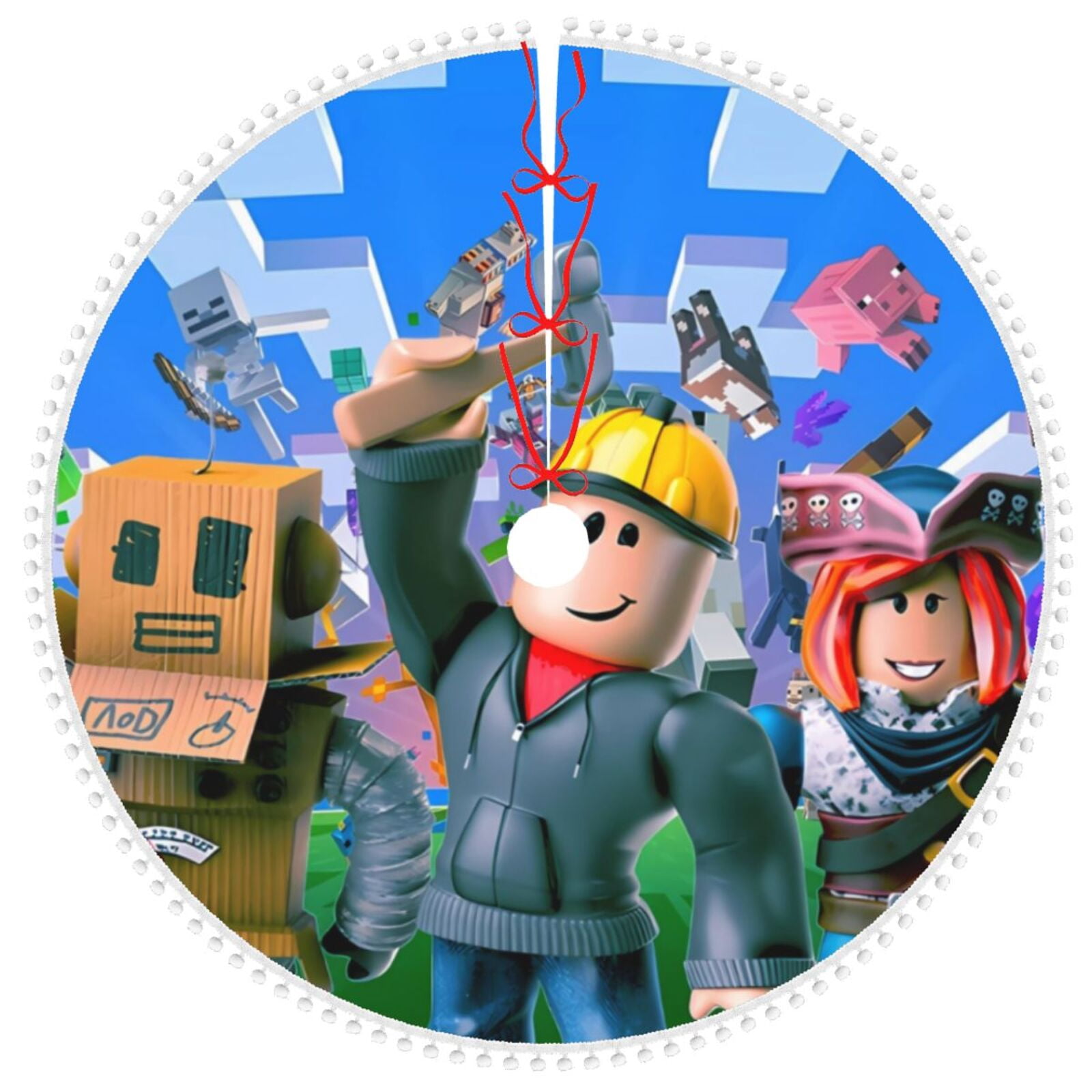 Horeoi Roblox Print Christmas Rug for 6Ft Tree, Rustic Farmhouse ...