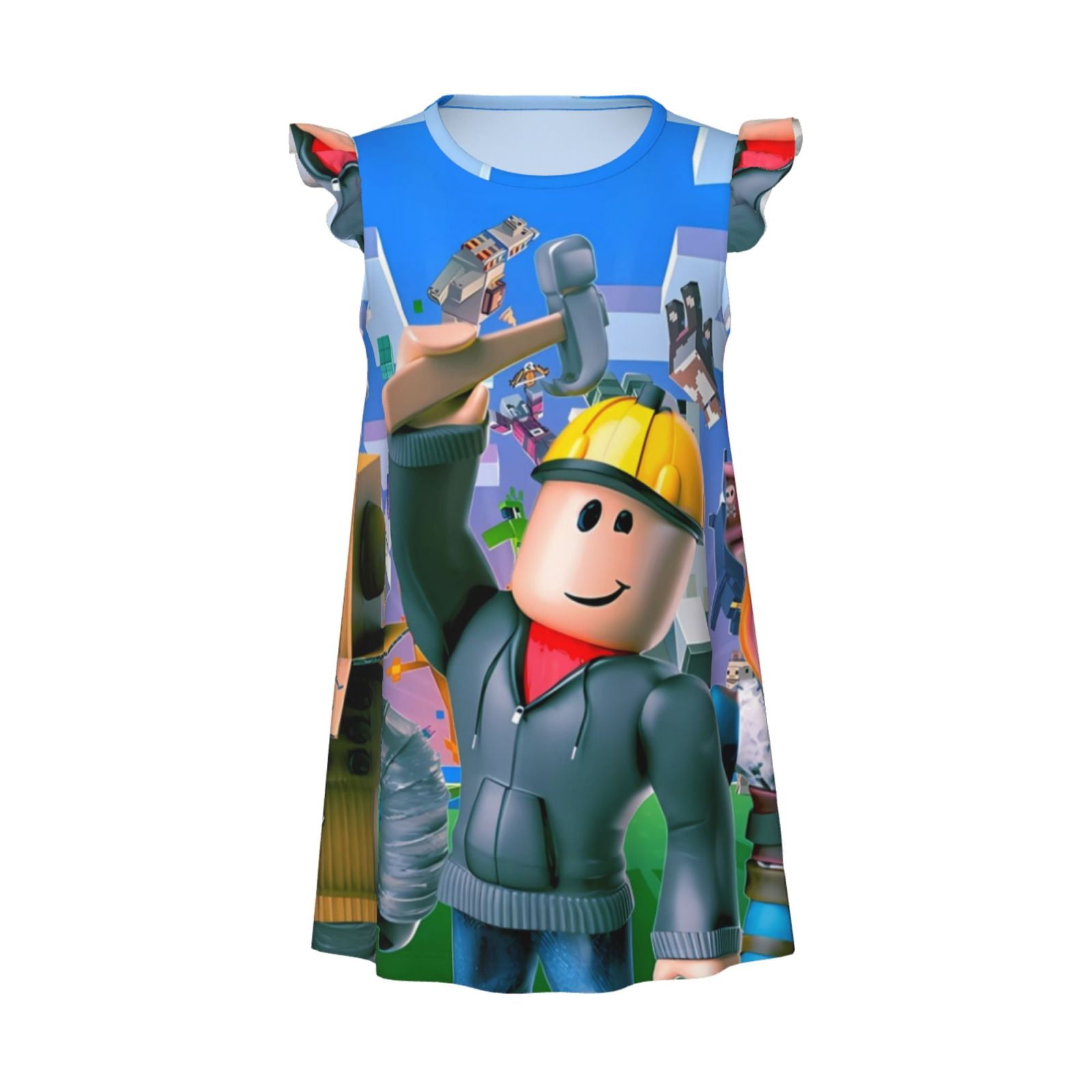 Horeoi Roblox Print Girls Princess Nightgowns Flutter Sleeves Night ...