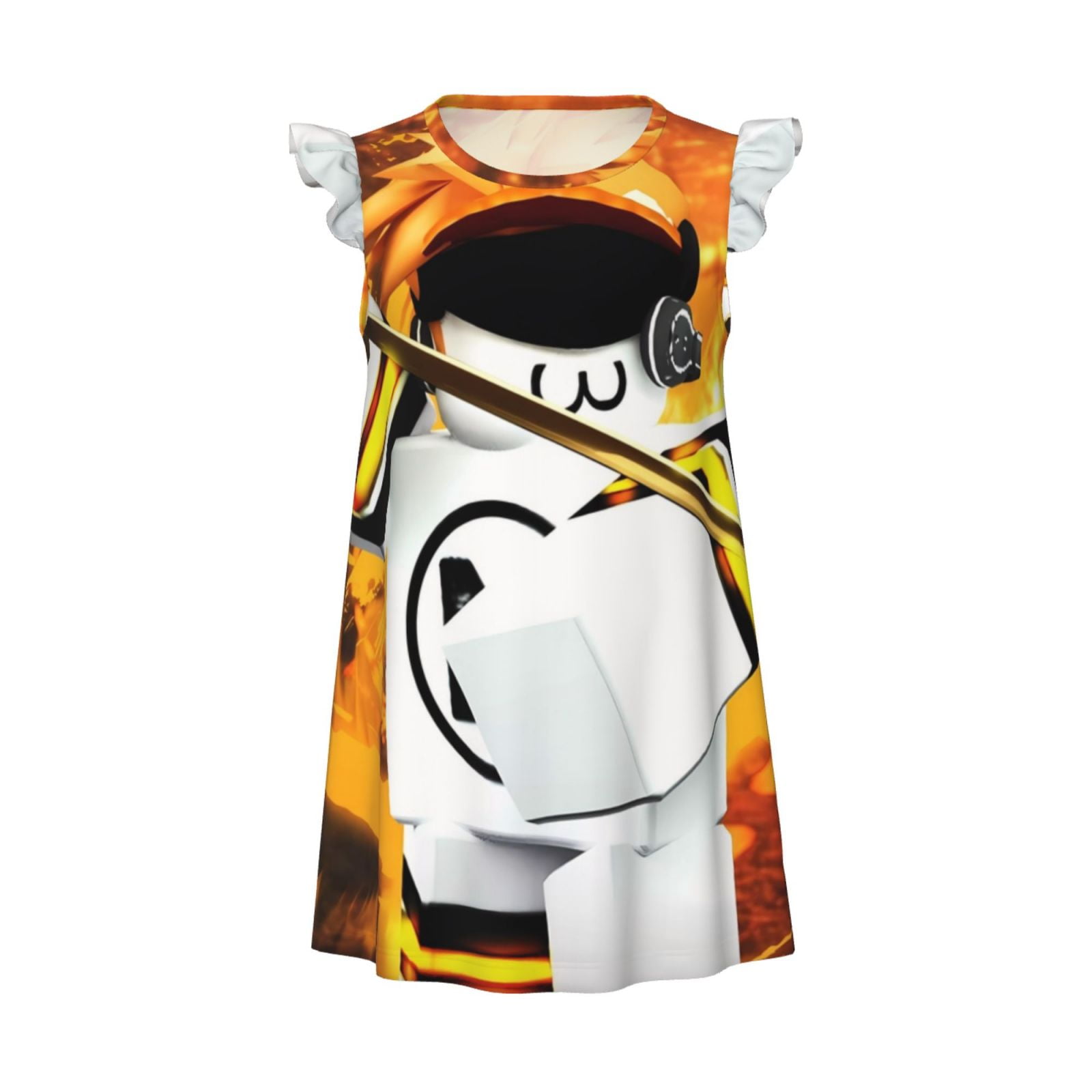 Horeoi Roblox Print Girls Princess Nightgowns Flutter Sleeves Night ...