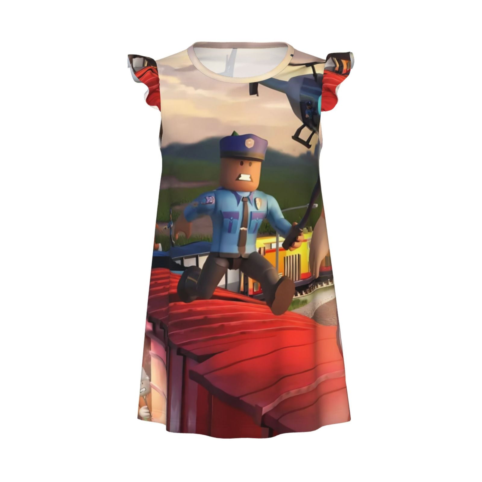 Horeoi Roblox Print Girls Princess Nightgowns Flutter Sleeves Night ...