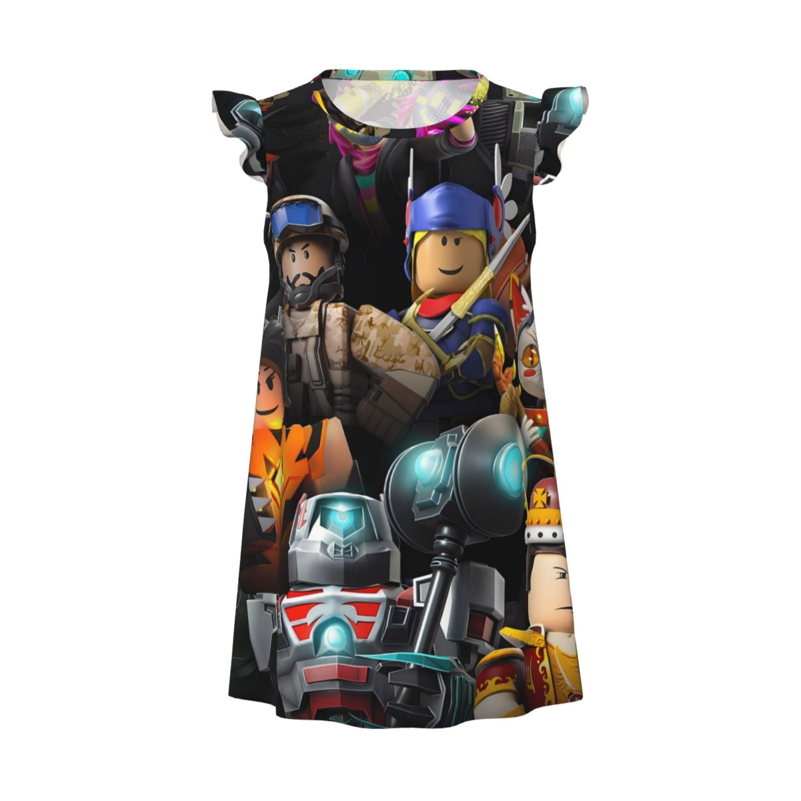 Horeoi Roblox Print Girls Princess Nightgowns Flutter Sleeves Night ...