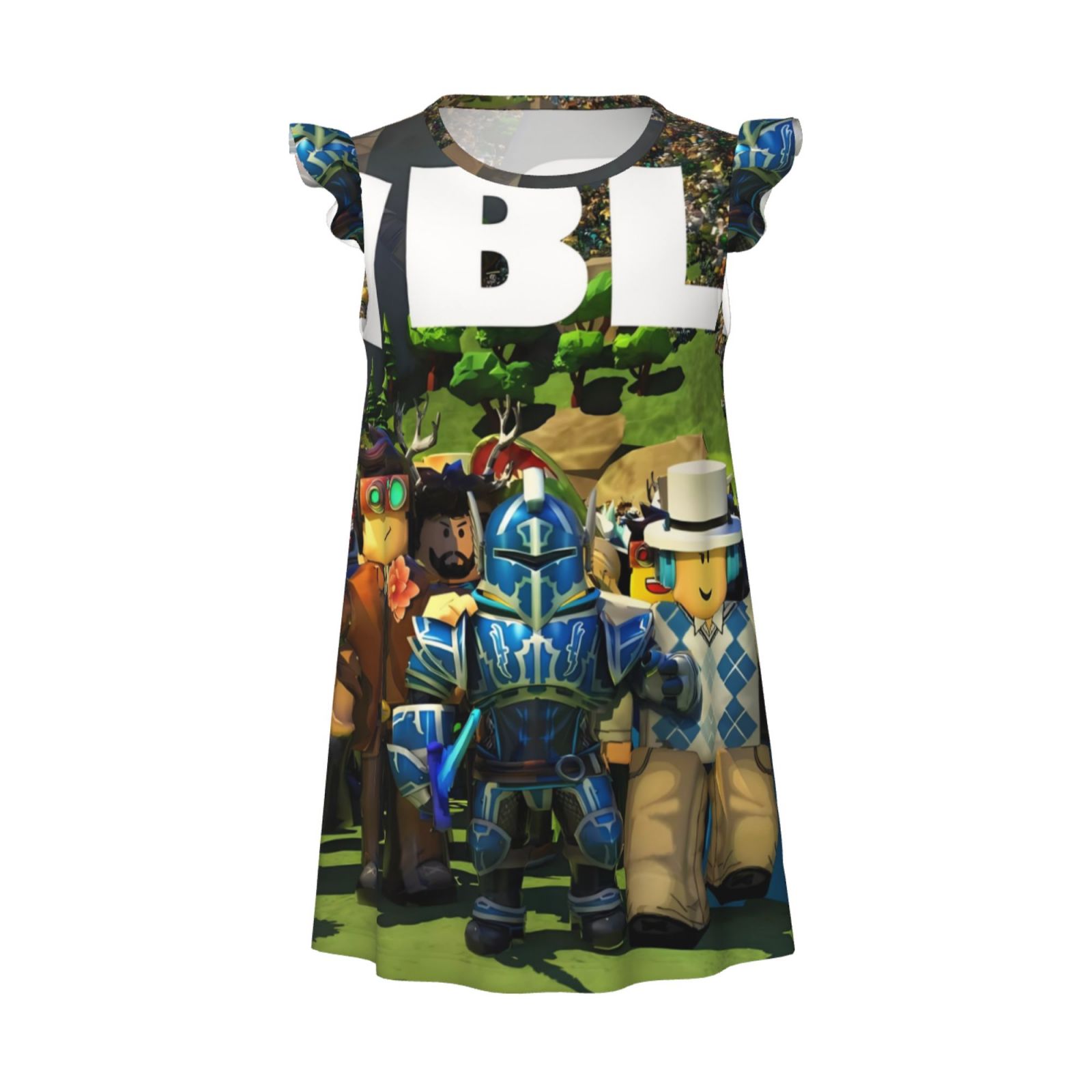 Horeoi Roblox Print Girls Princess Nightgowns Flutter Sleeves Night ...