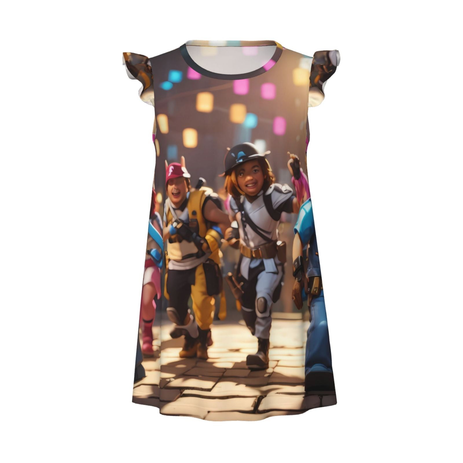 Horeoi Roblox Print Girls Princess Nightgowns Flutter Sleeves Night ...