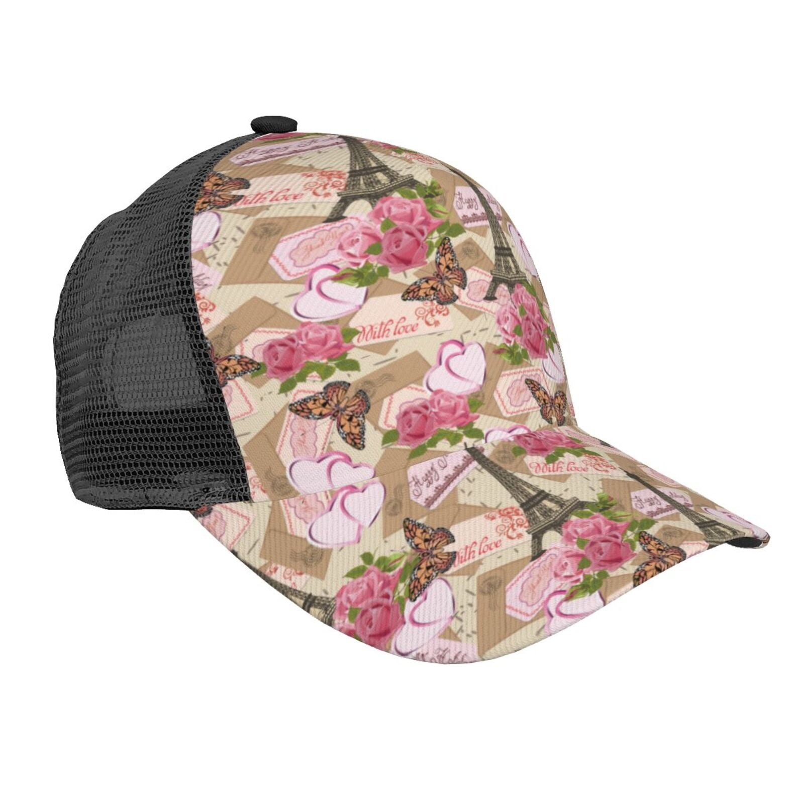 Horeoi Rose Flowers Pattern Baseball Cap, Retro Adjustable Dad Hats ...