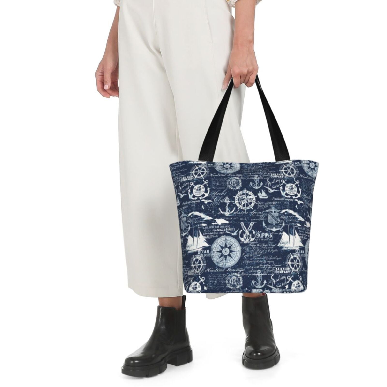 Horeoi Sailing Cruises Nautical Print Shoulder Bag for Women Large ...