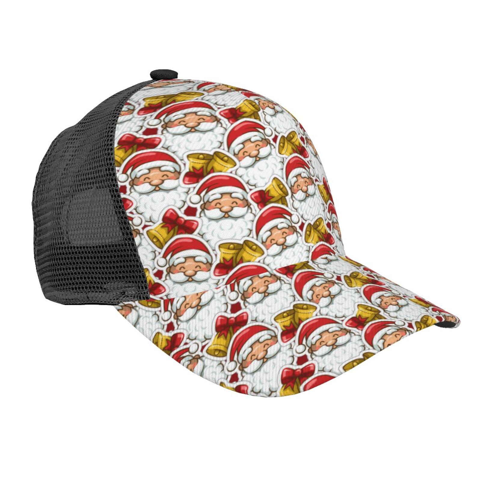 Horeoi Santa Claus bells Pattern Baseball Cap, Retro Adjustable Dad ...