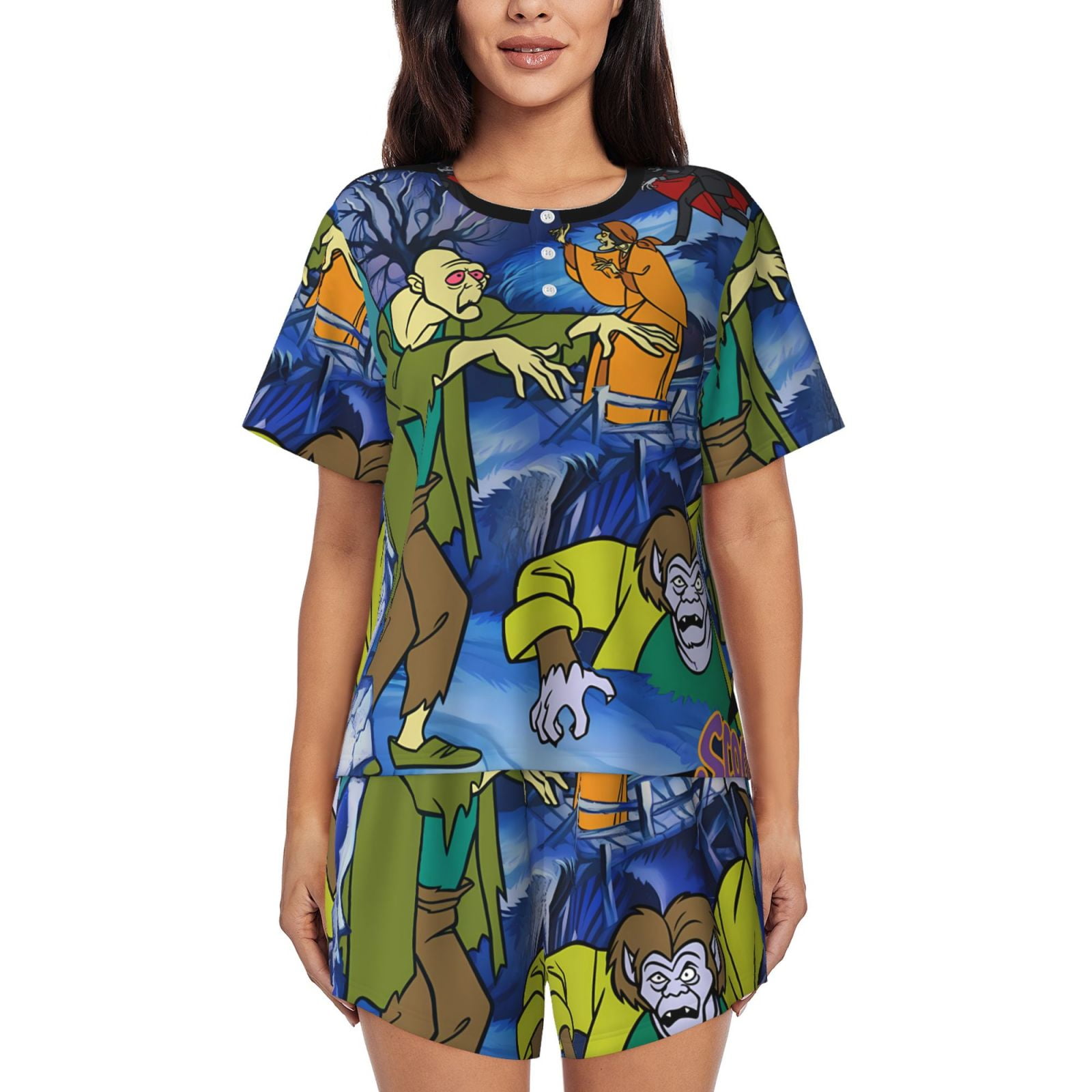 Horeoi Scooby-Doo Print Girls Princess Nightgowns Flutter Sleeves Night ...