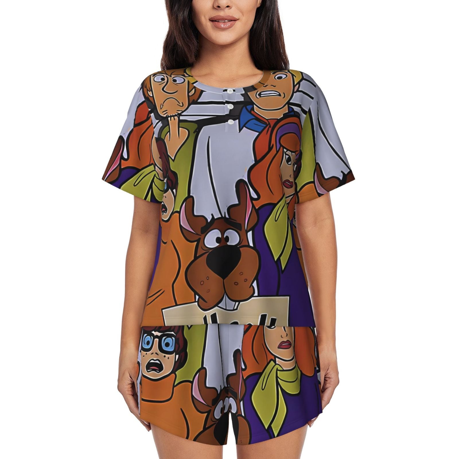 Horeoi Scooby-Doo Print Girls Princess Nightgowns Flutter Sleeves Night ...