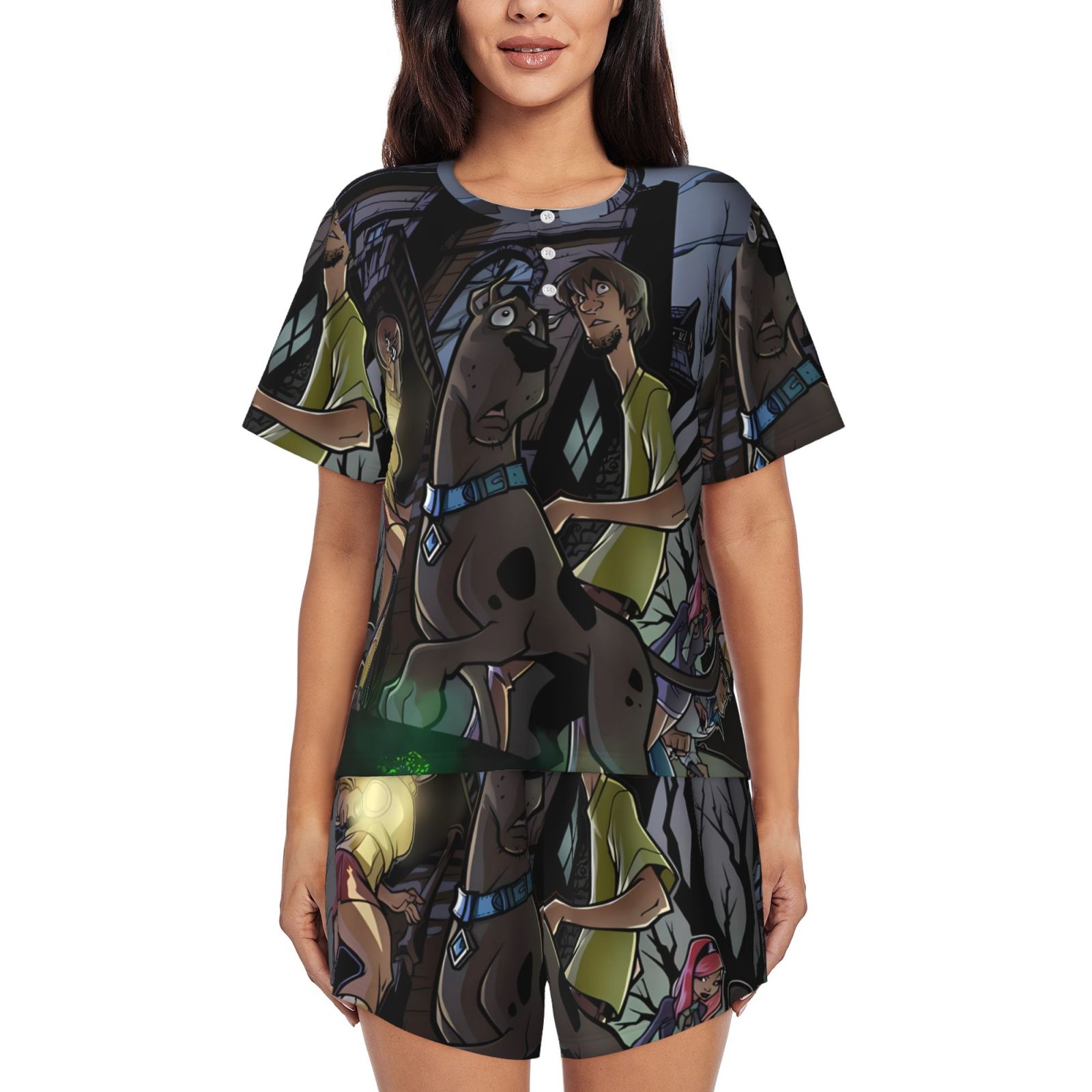 Horeoi Scooby-Doo Print Girls Princess Nightgowns Flutter Sleeves Night ...