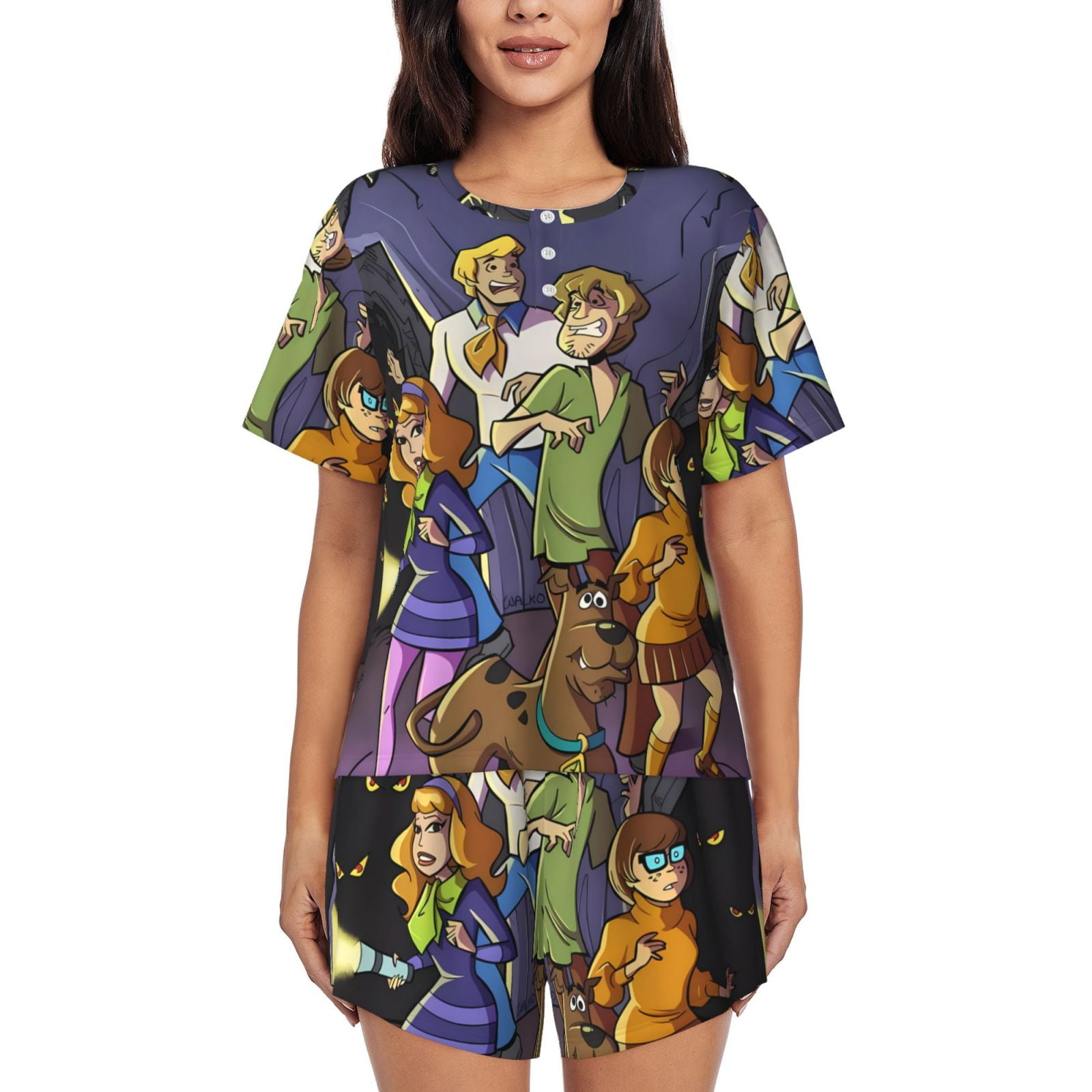 Horeoi Scooby-Doo Print Girls Princess Nightgowns Flutter Sleeves Night ...