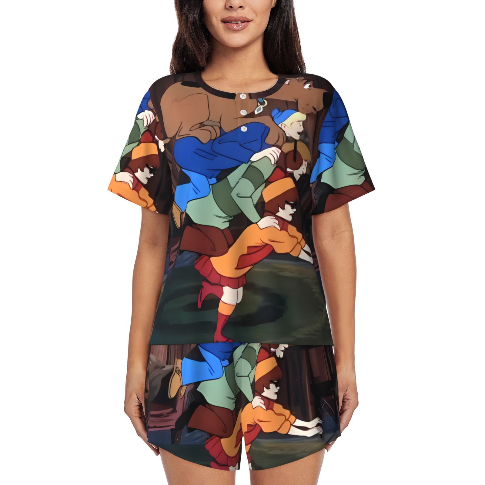 Horeoi Scooby-Doo Print Girls Princess Nightgowns Flutter Sleeves Night ...