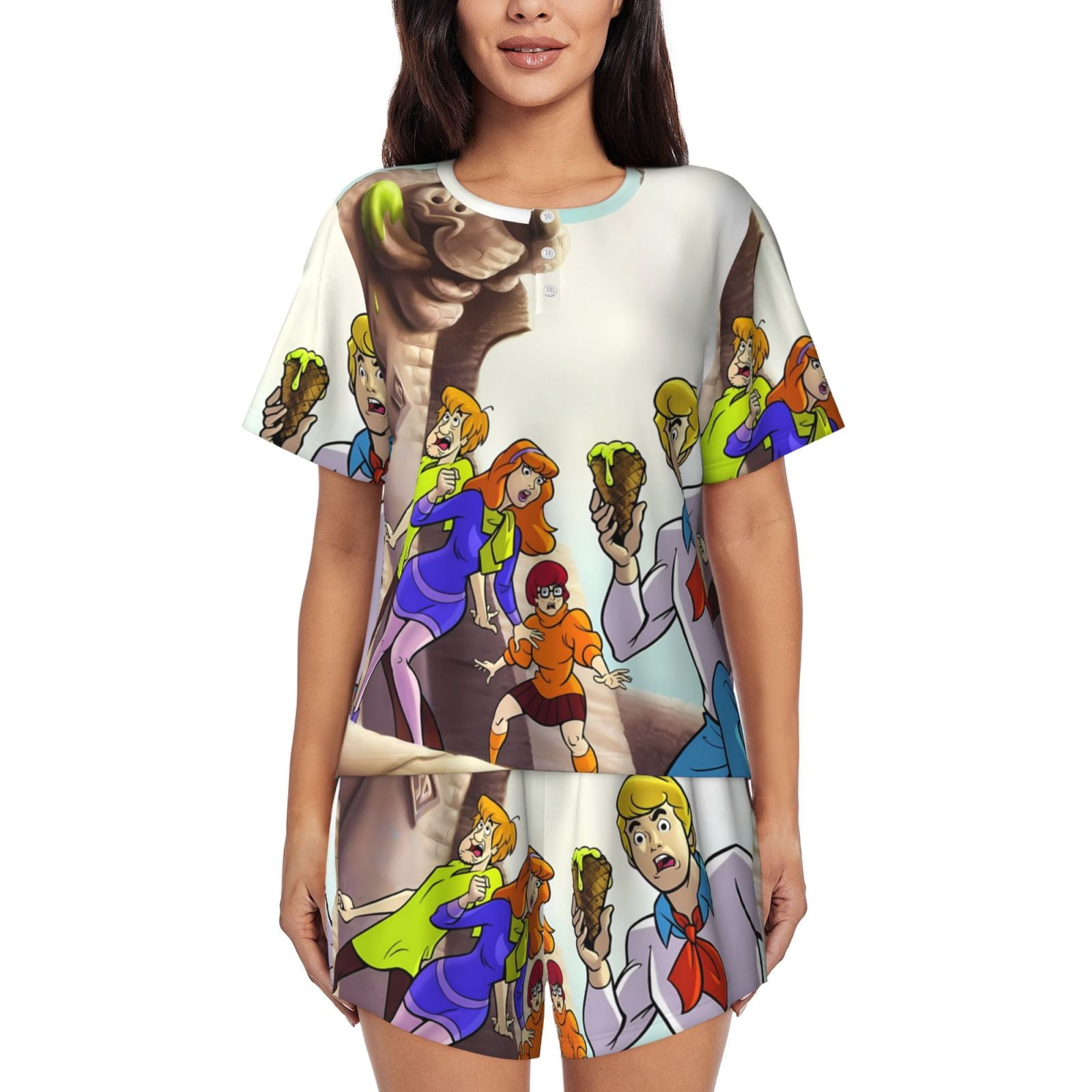 Horeoi Scooby-Doo Print Girls Princess Nightgowns Flutter Sleeves Night ...