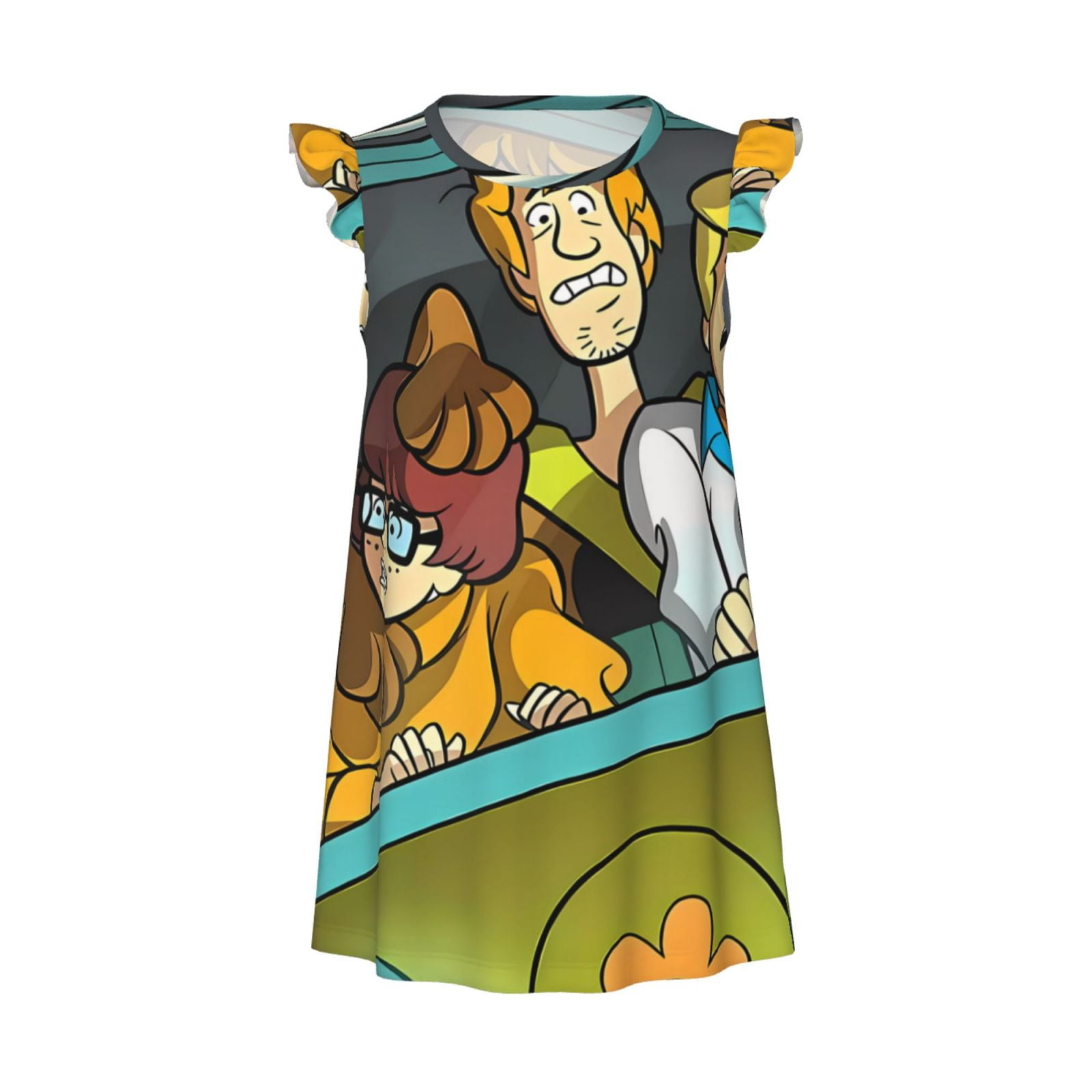 Horeoi Scooby-Doo Print Girls Princess Nightgowns Flutter Sleeves Night ...