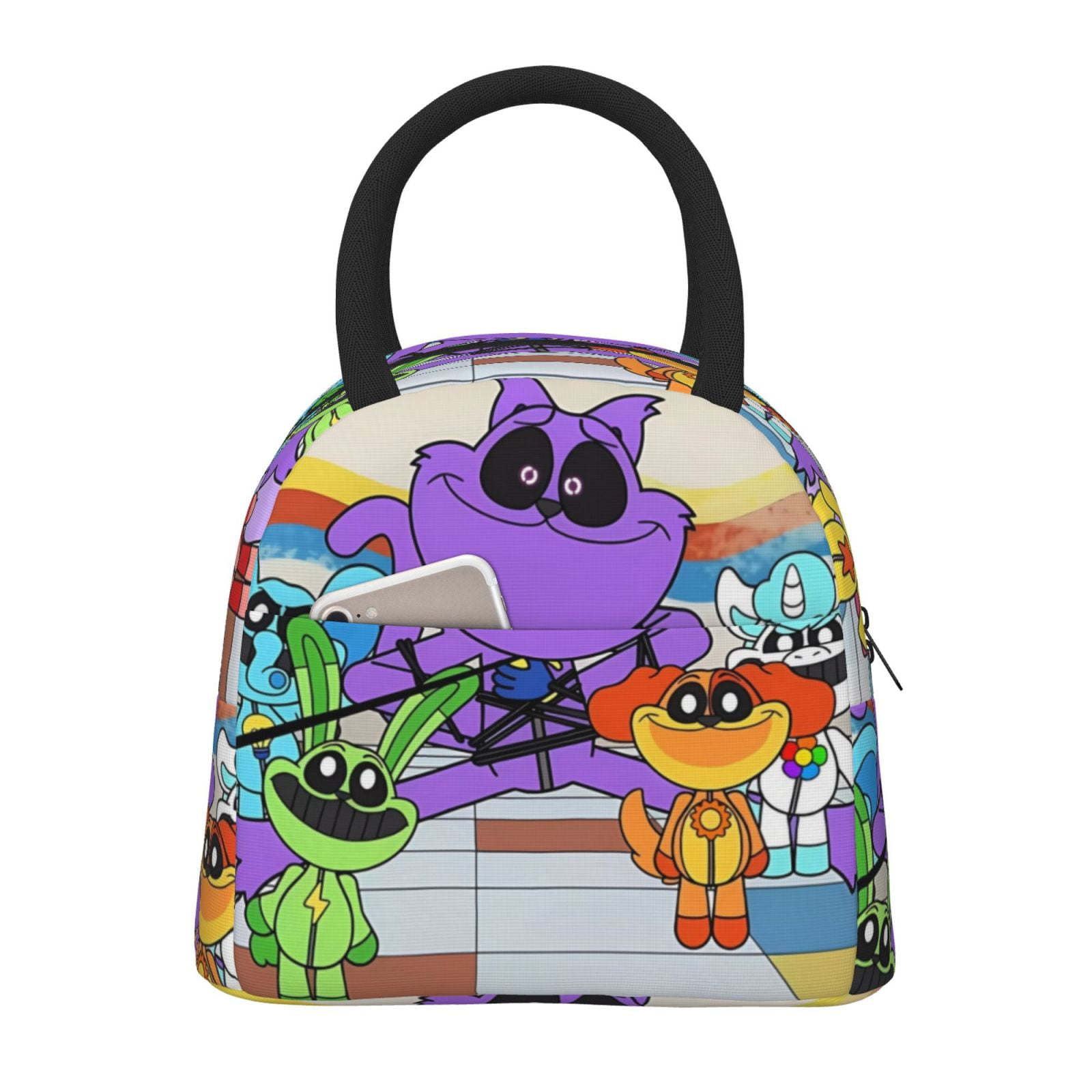 Horeoi Smiling Critters Pattern Lunch Box Insulated Lunch Bag Lunchbox ...