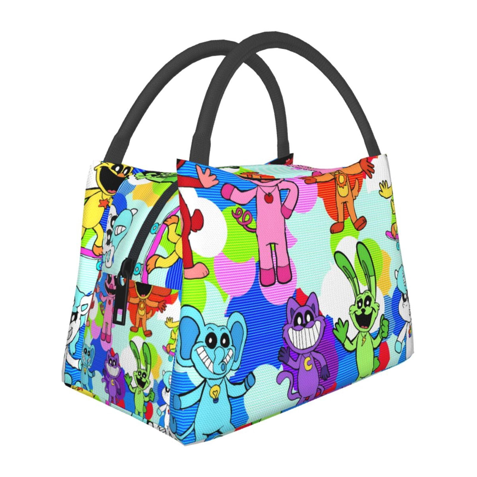 Horeoi Smiling Critters Pattern Portable Lunch Insulated Bag Lunch Bag ...