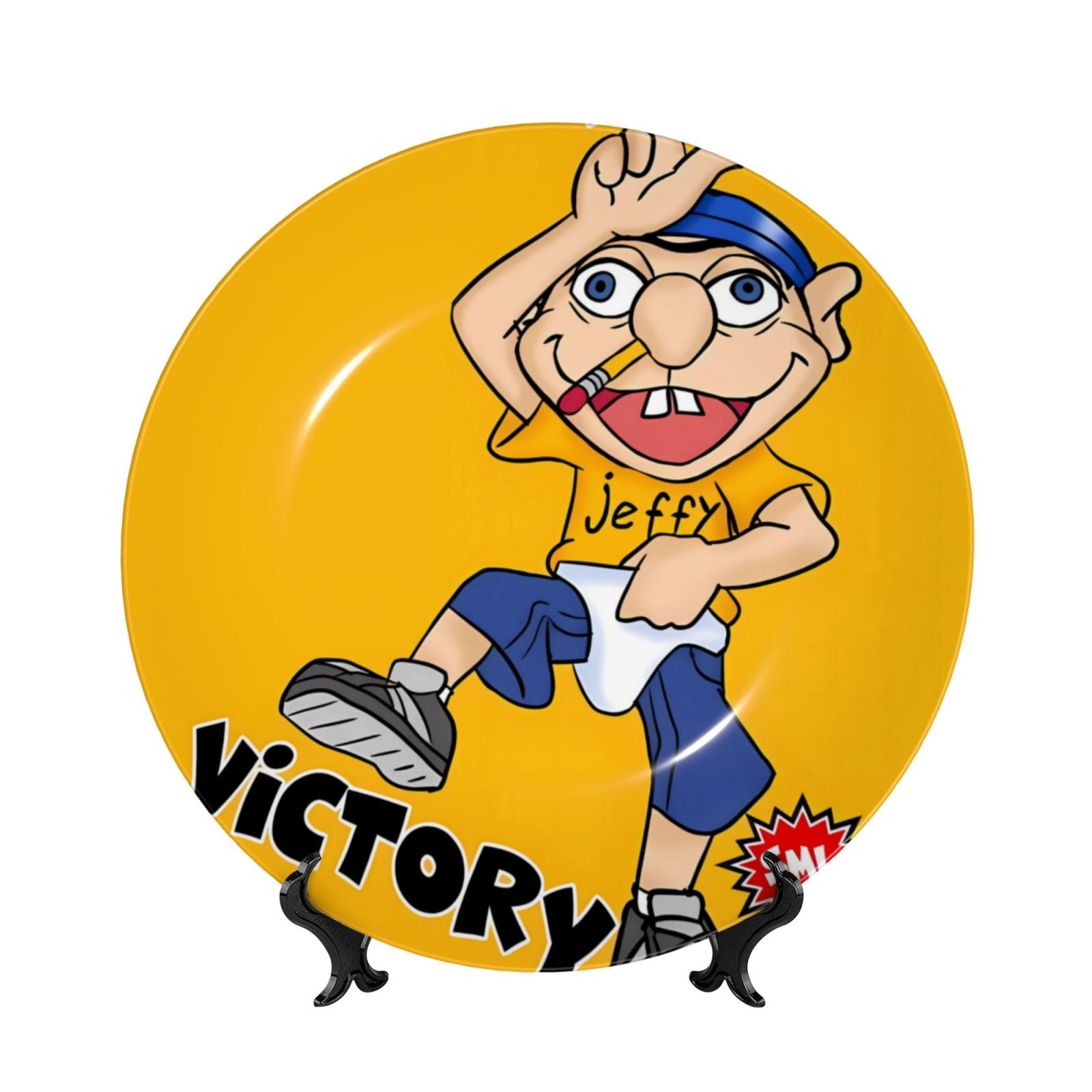 Horeoi Sml Jeffy Print Bone China Decorative Plate - Customizable Wall ...